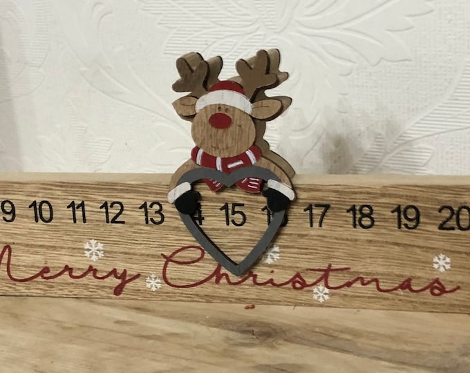 Advent Countdown to Christmas, Wooden Reindeer, Advent Calendar ...
