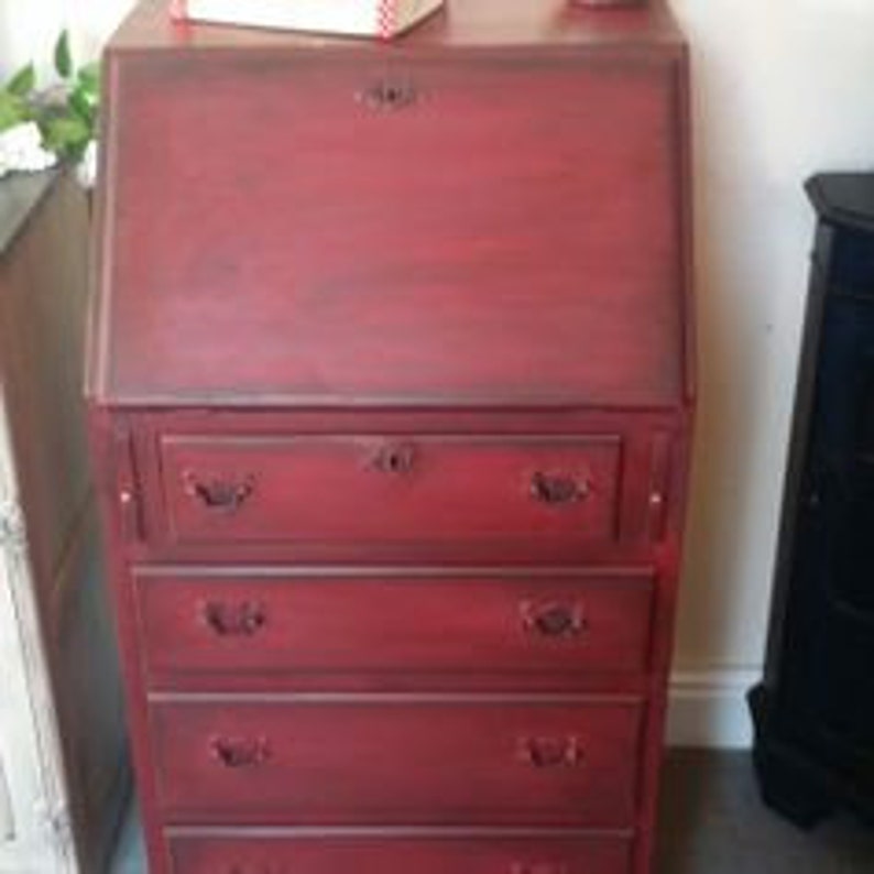 SOLD Shabby Chic Vintage Writing Desk Bureau Deepest - Etsy UK