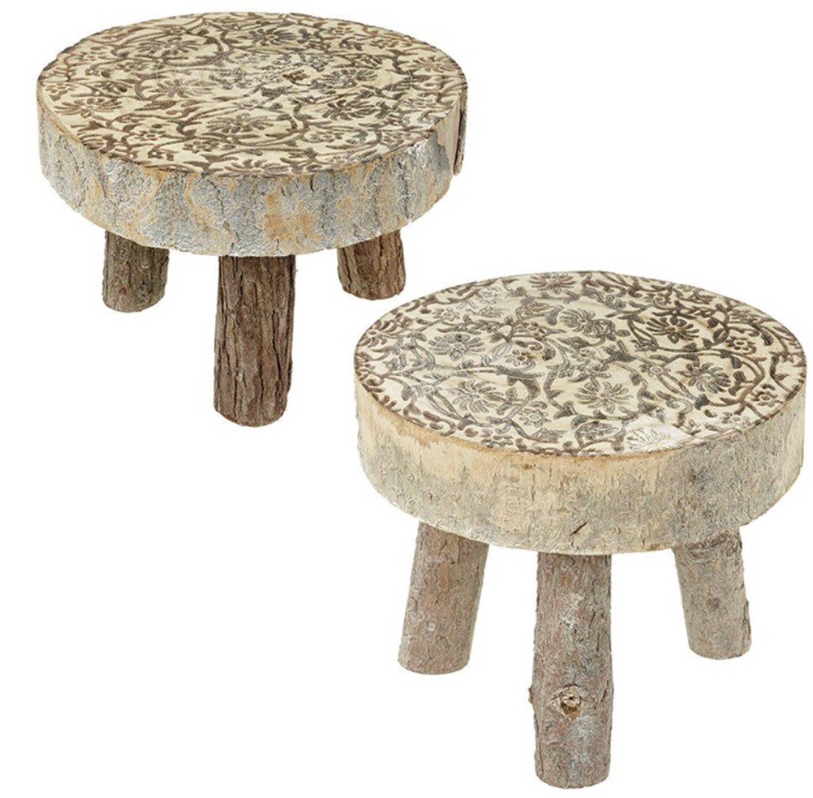 One Individual Wooden Rustic Carved Stools Stool / Side Table - Etsy UK