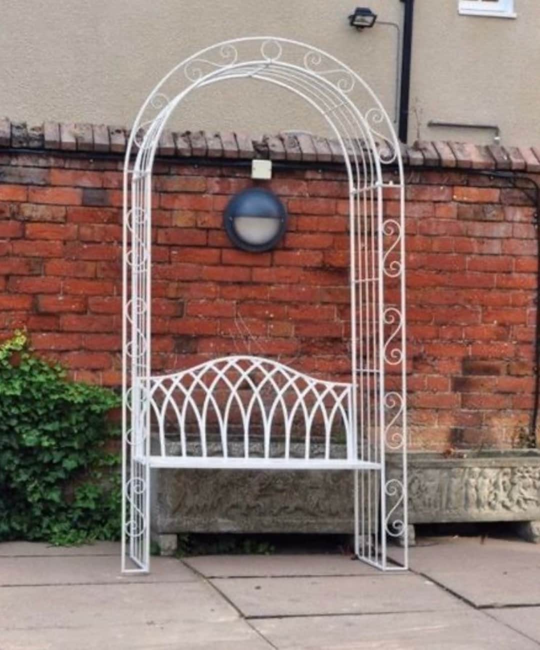 Vintage Garden Arch and Bench, Garden Furniture, Patio Bench, French ...