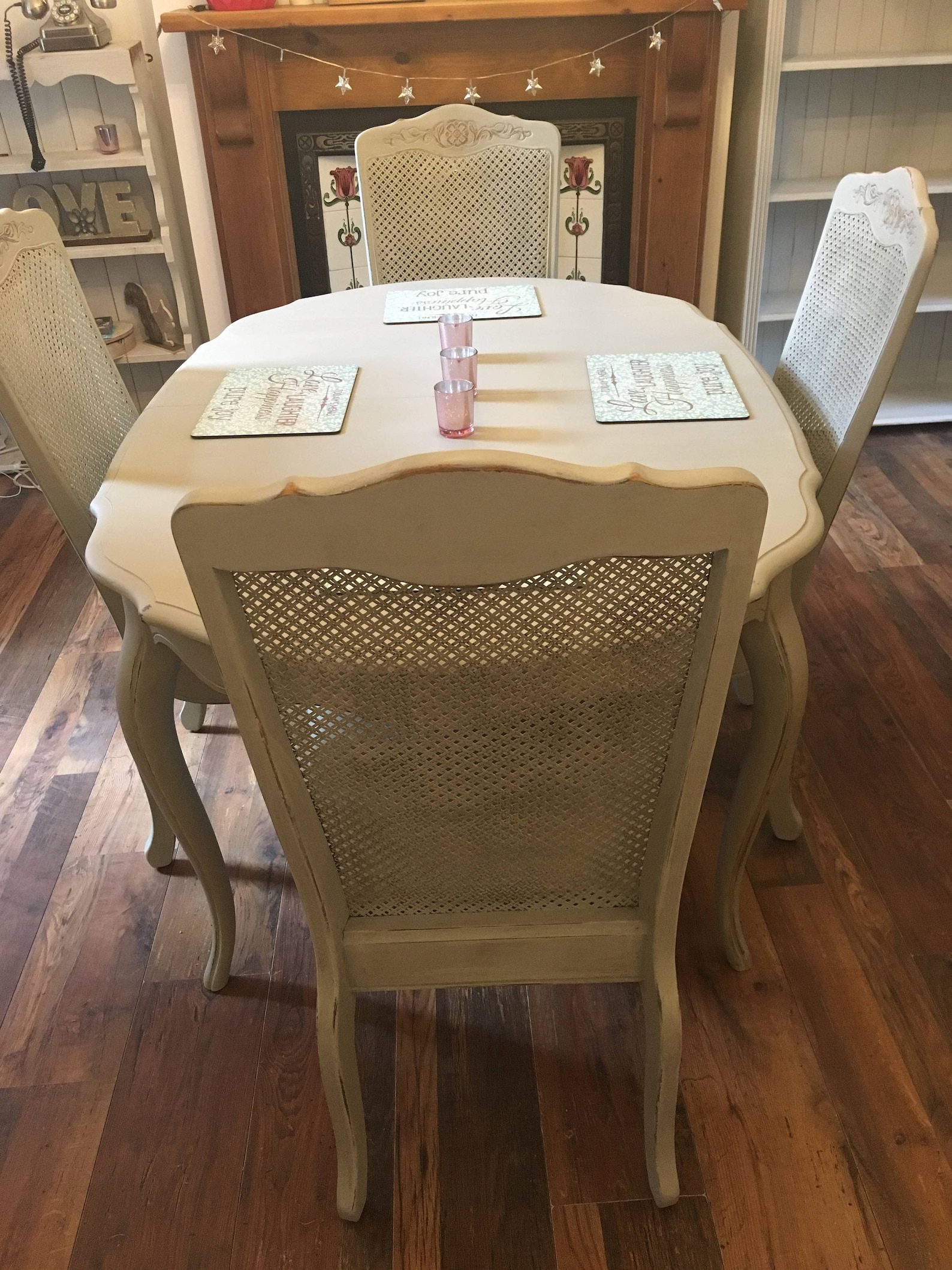 SOLD Please Contact for Custom Orders - French Bergère Table, 4 Chairs ...