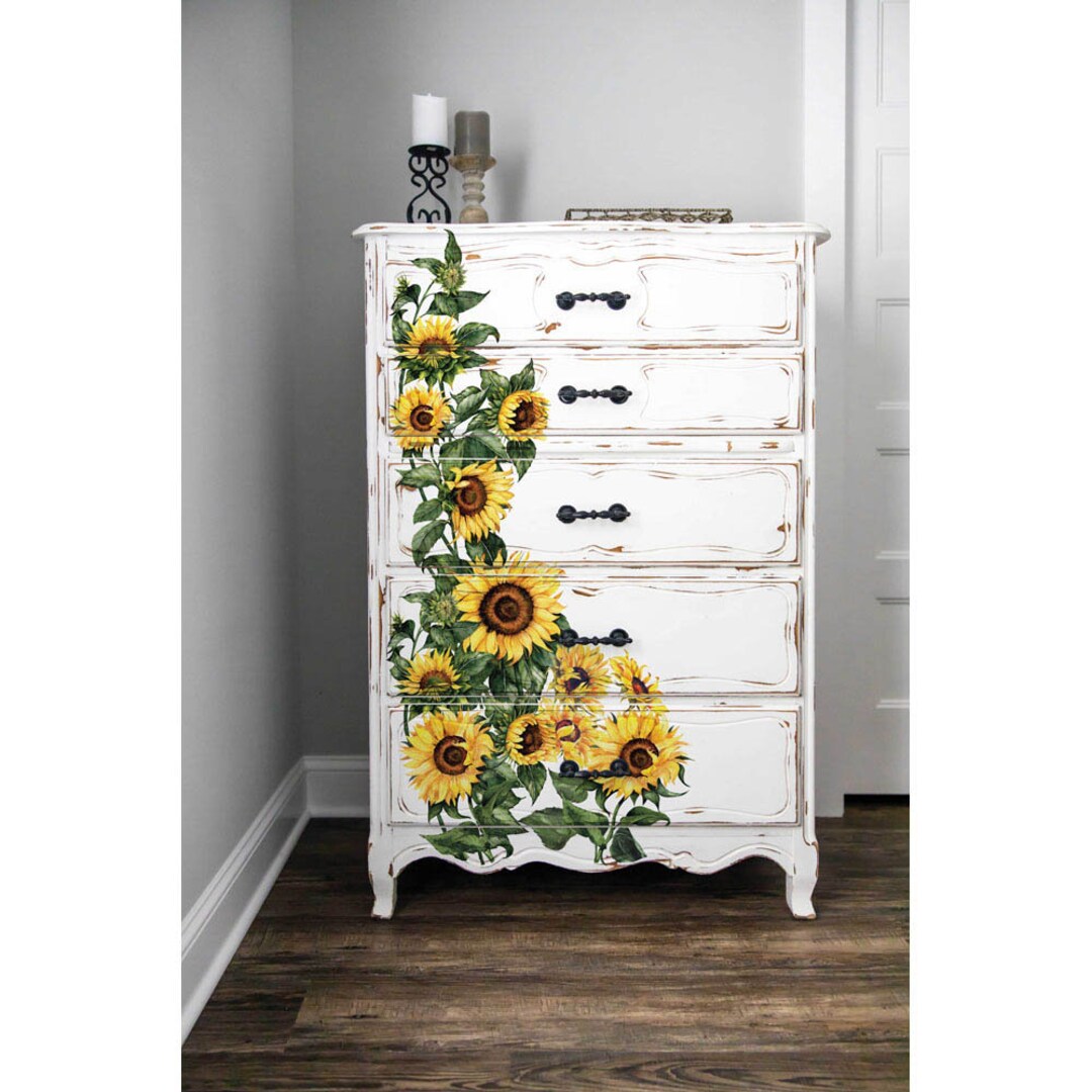 Sunflower Furniture Decor Transfer 24" X 35" Re-design With Prima ...