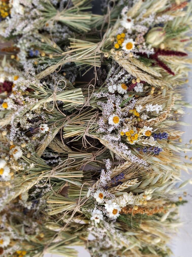 Rustic wildflower Bouquets Wheat Dried Flowers Bridesmaid | Etsy