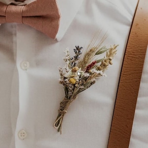 Rustic Wildflower Wedding Boutonnieres, Natural Dried Flowers, Lavender ...