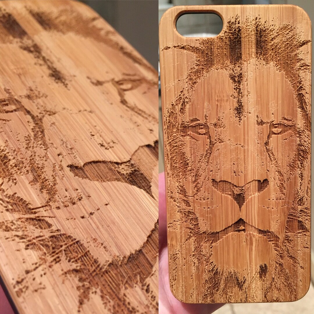 Lion Face Real Wood Laser Engraved iPhone Case Wood Apple - Etsy