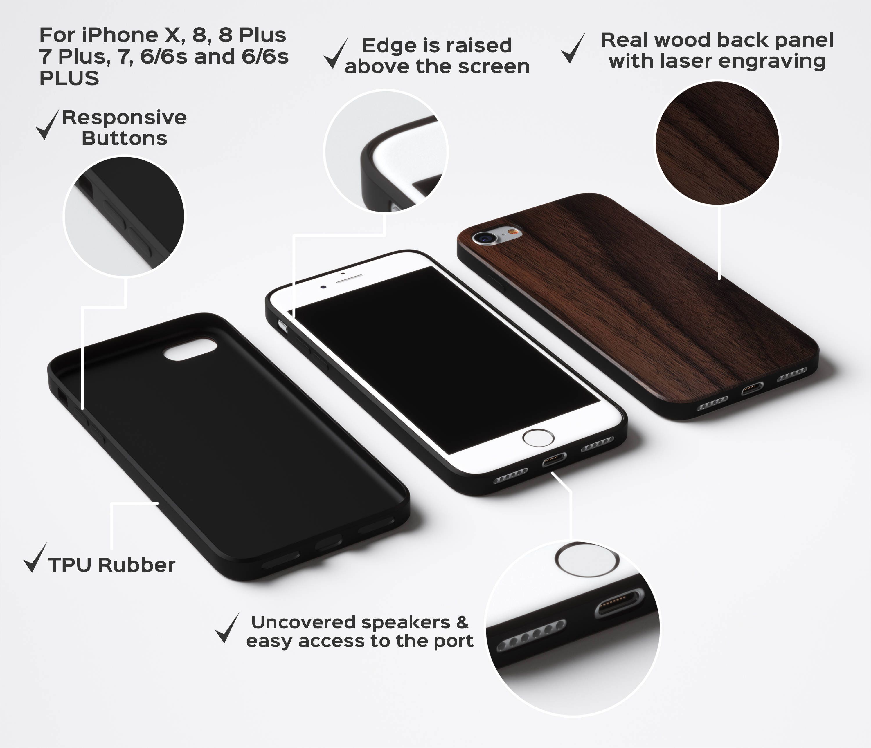 Real Wood Iphone 8 Tree Case Also for Iphone 8 Iphone 7/8 - Etsy