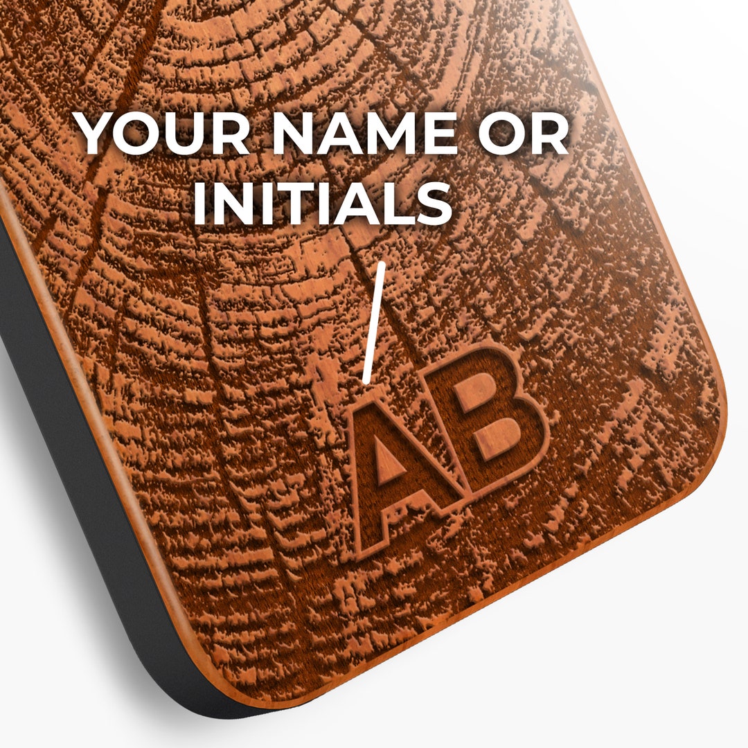 Custom iPhone 8 Case, Personalized Gift With Custom Initials, Wooden ...