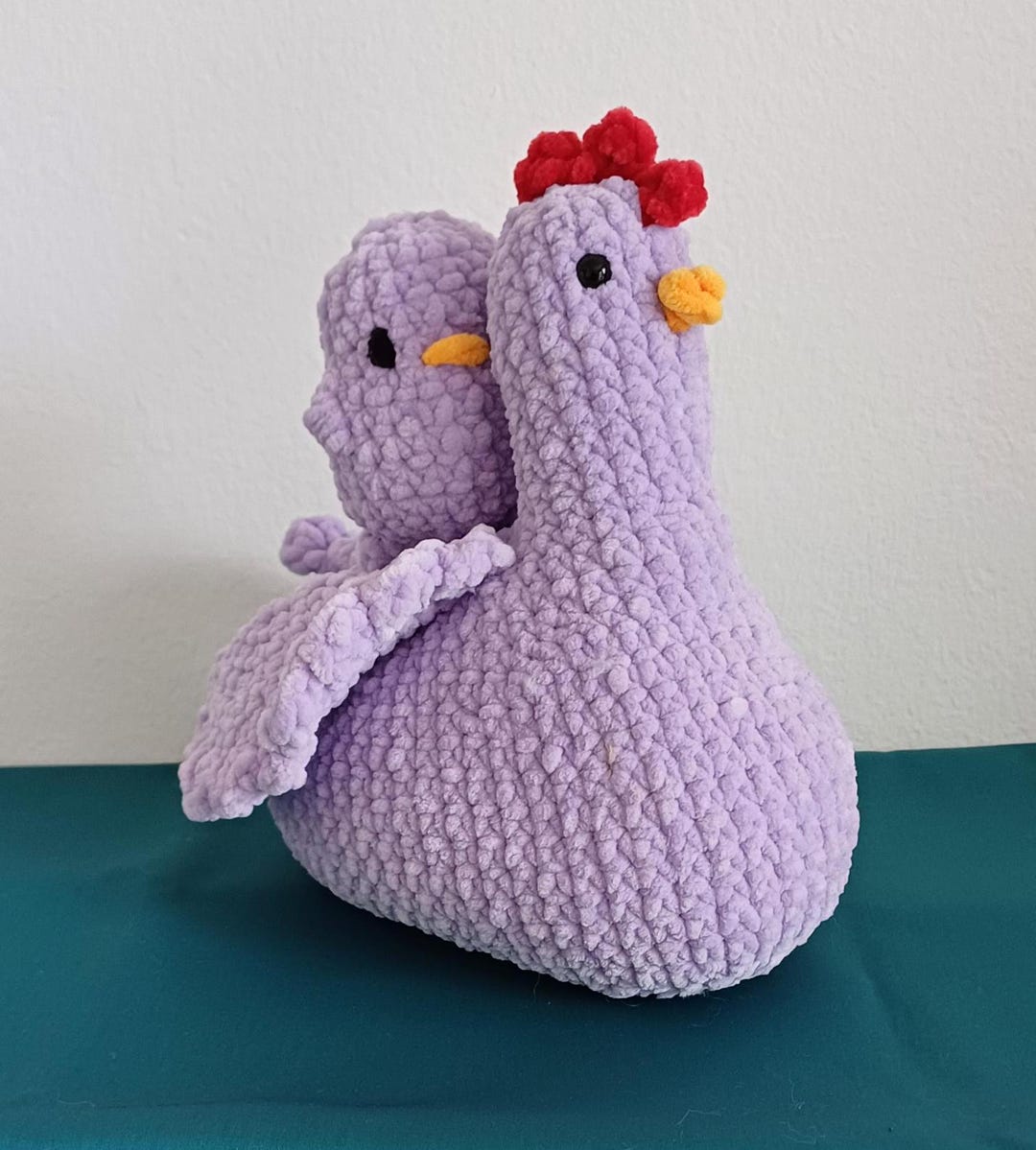 Mika the Purple Fields Chicken Handmade Chenille Squishy Crochet Plush ...