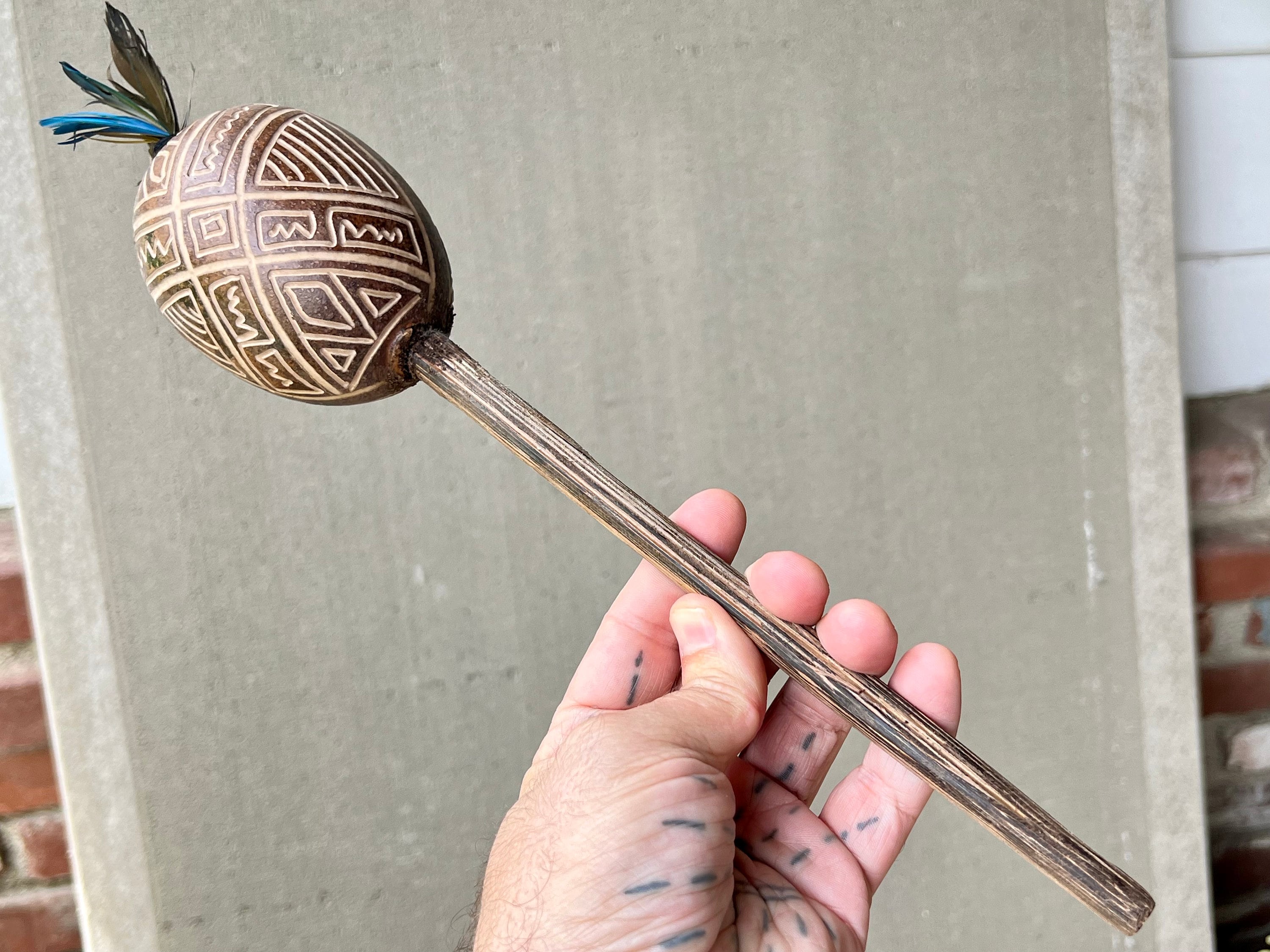 Shaman Rattle, Traditional Shipibo Rattle for Shamanic Plant Medicine ...