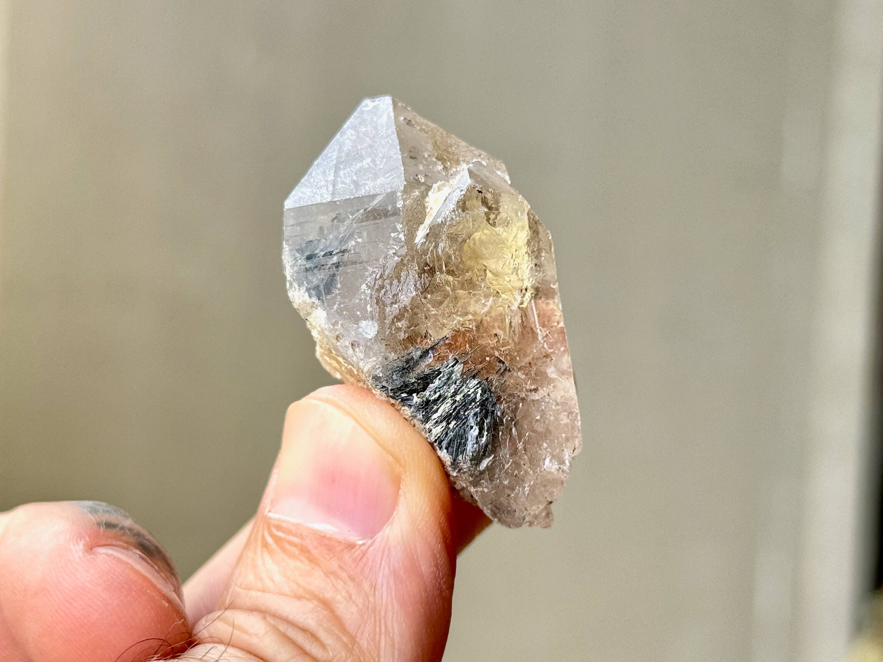 Black Rutile Smoky Quartz with Mild Citrine Inclusion, 29g, New Find ...