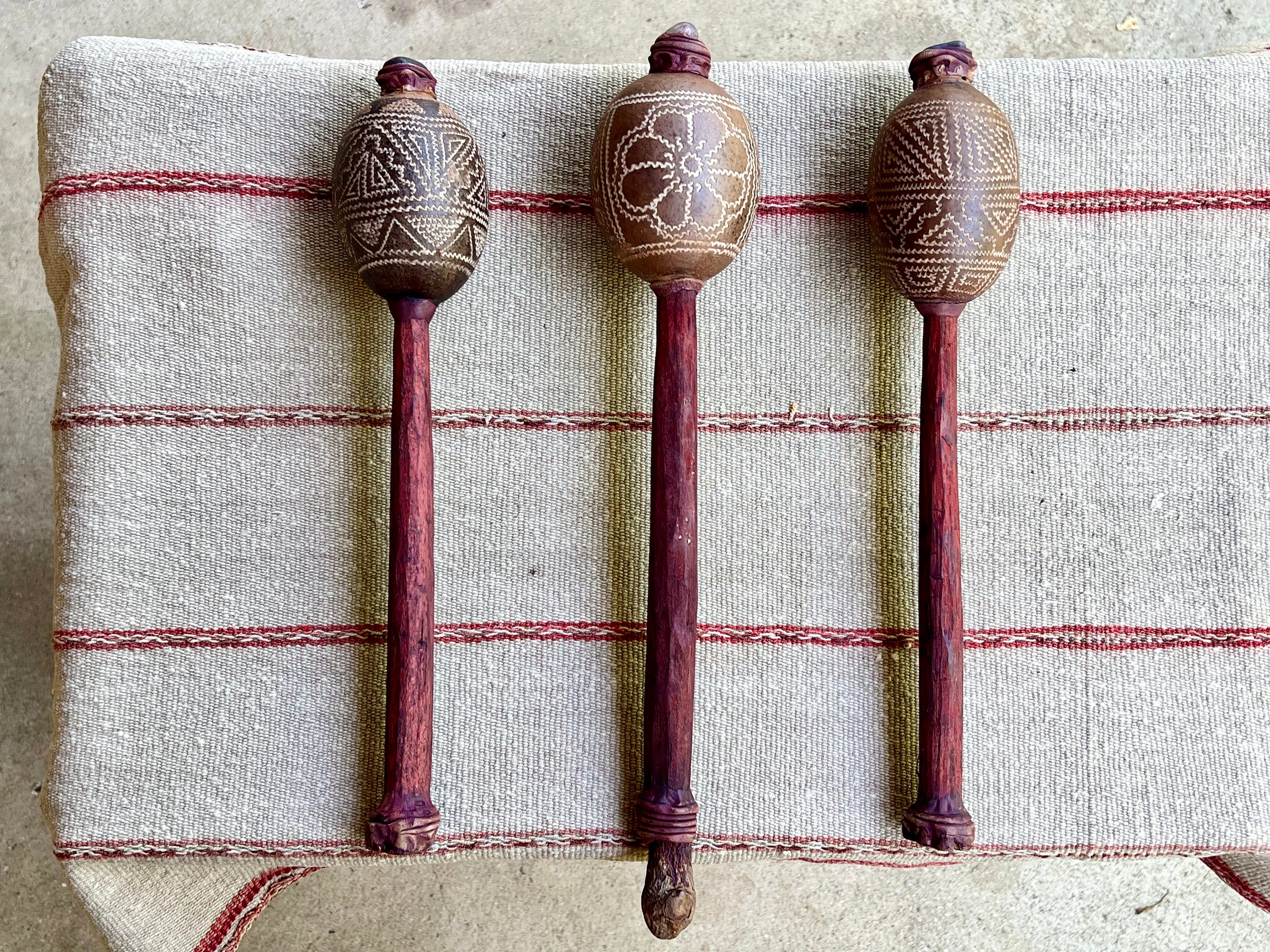 Shaman Gourd Rattle with Ayahuasca Vine, Traditional Shipibo Shaker ...