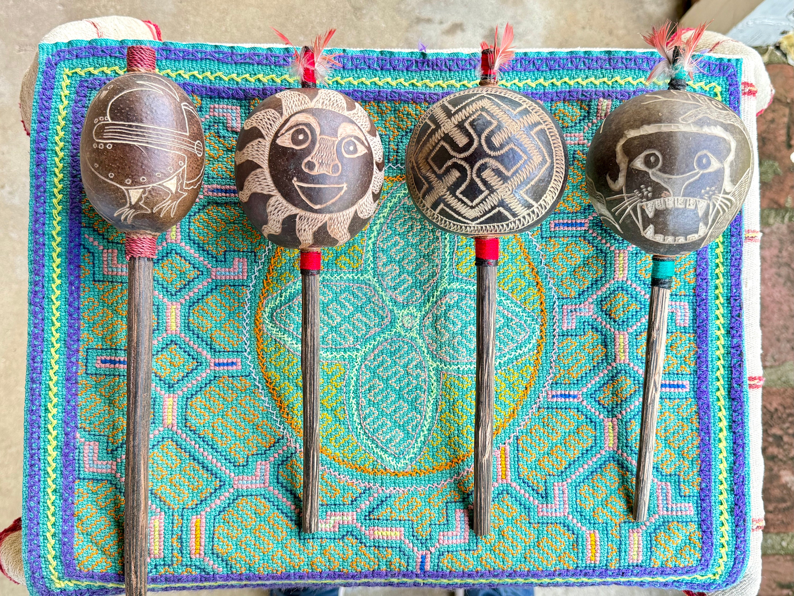 Shipibo Rattle with Bird, Sun and Moon, or Jaguar and Serpent ...