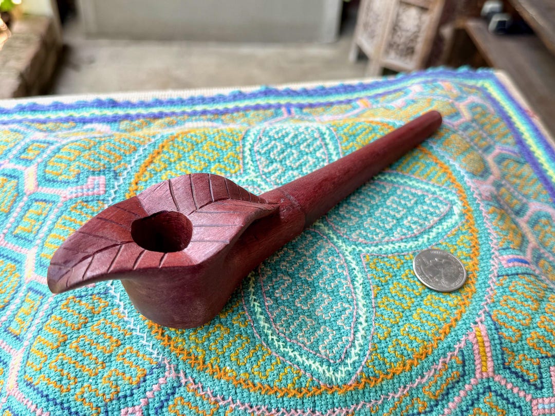 Shipibo Tobacco Pipe, Traditional Wooden Pipe for Shamanic Plant ...