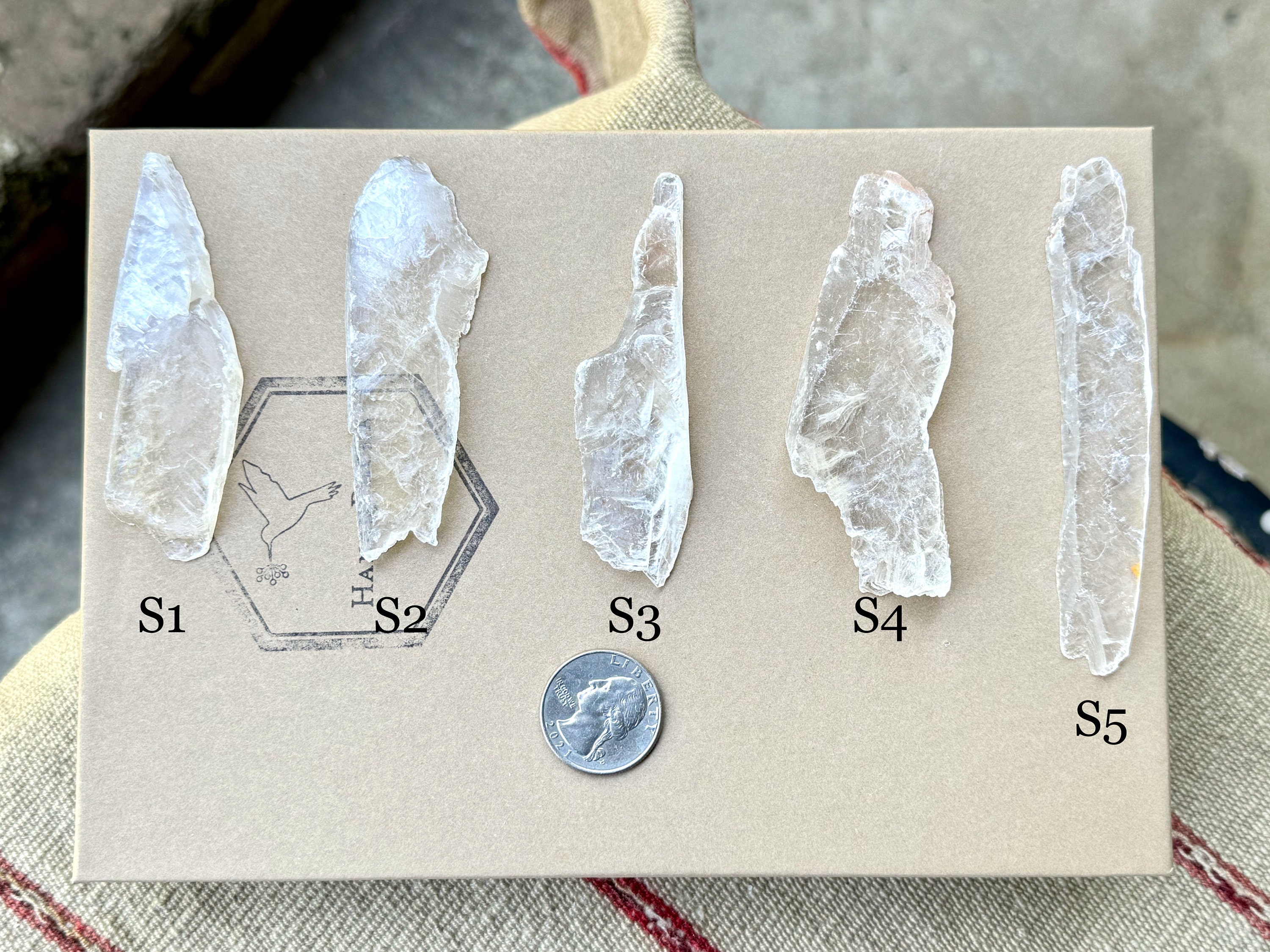 Selenite Crystal Blades, Choose ONE of 5 Pieces of Water Clear Selenite ...