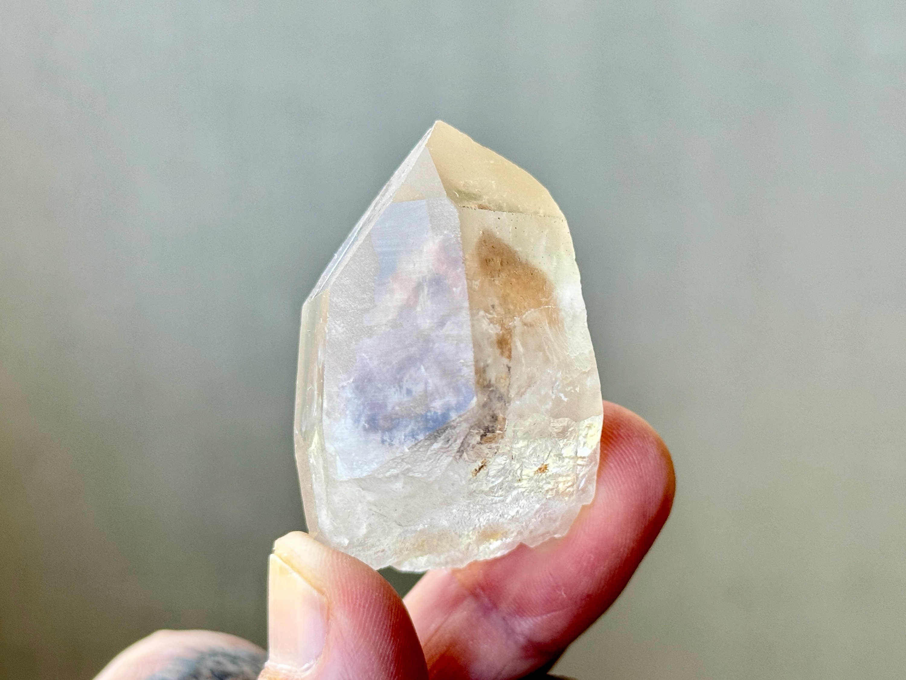 Red Phantom Lemurian Quartz with Pyramidal Hematite Phantom Inclusion ...
