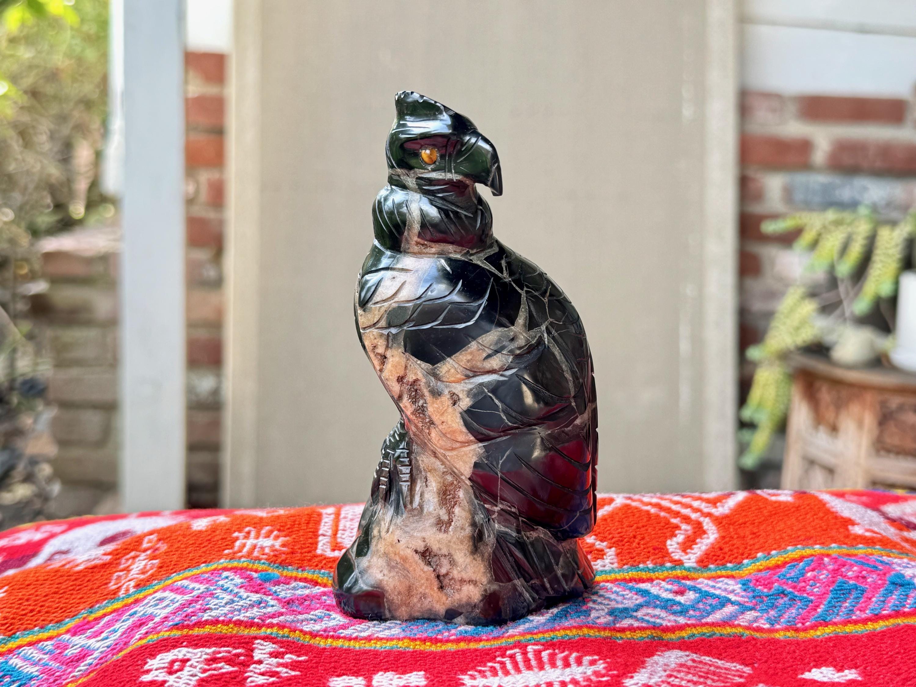 Andean Condor Statue, Hand Carved Black Onyx Condor, MINOR SCRATCH ...