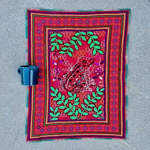 Shipibo Manta Cloth With Frog by Peruvian Artist Isabel Franquines, 25 ...