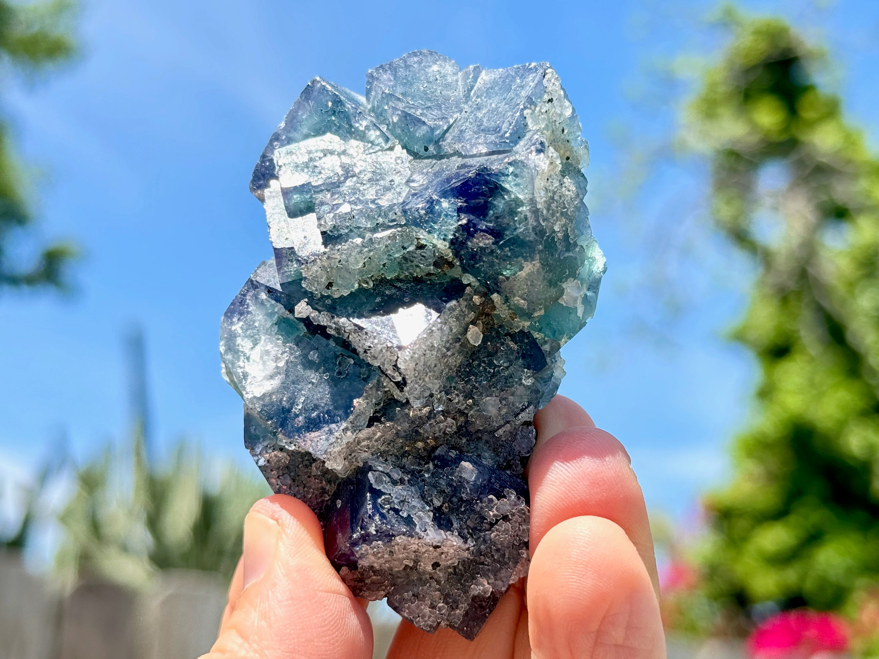 UV REACTIVE! Nigerian Color Change Fluorite, 163g, New Find, Bicolor ...