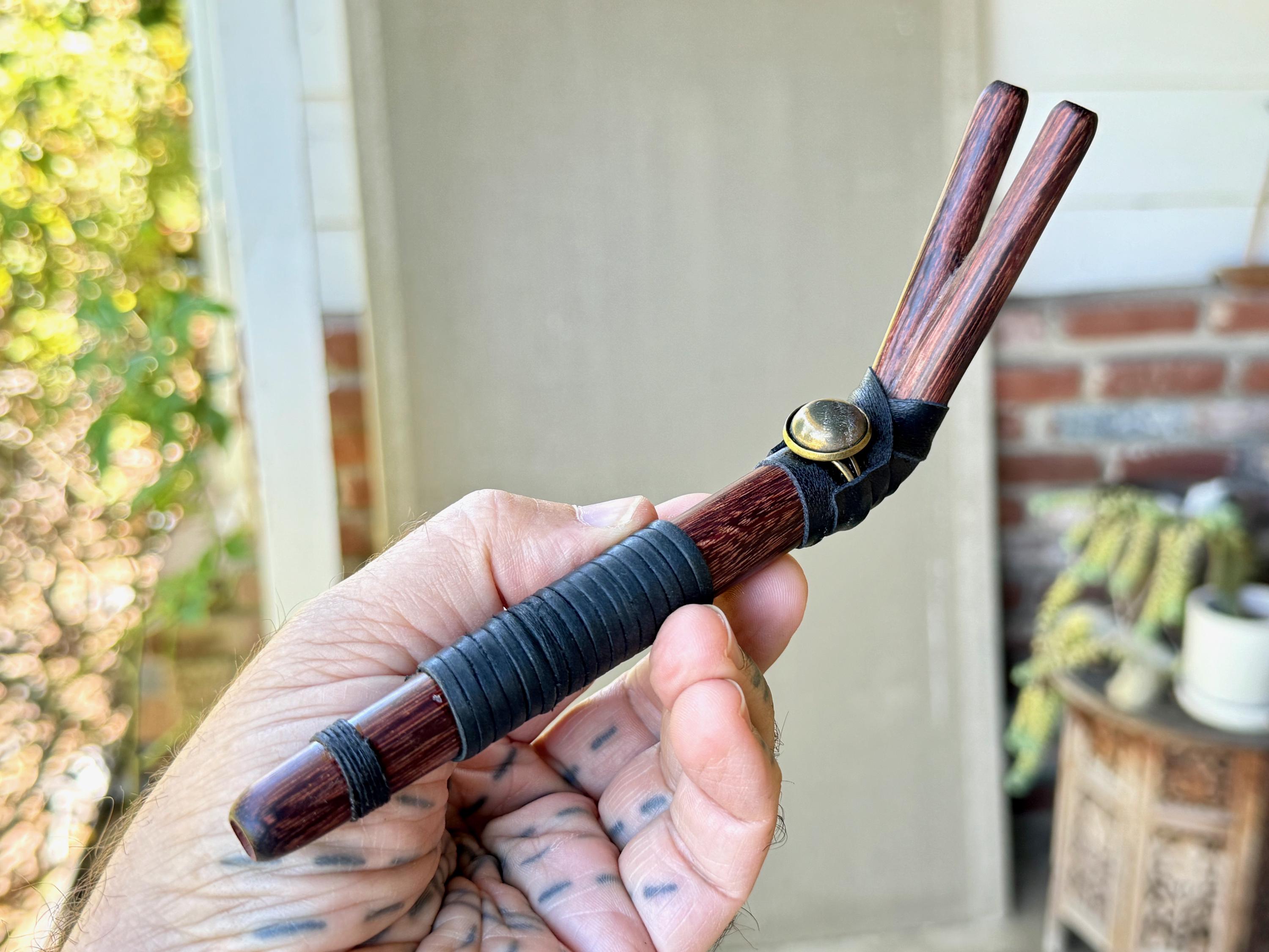 Double Tepi Pipe with Pyrite, Traditional Shamanic Applicator ...