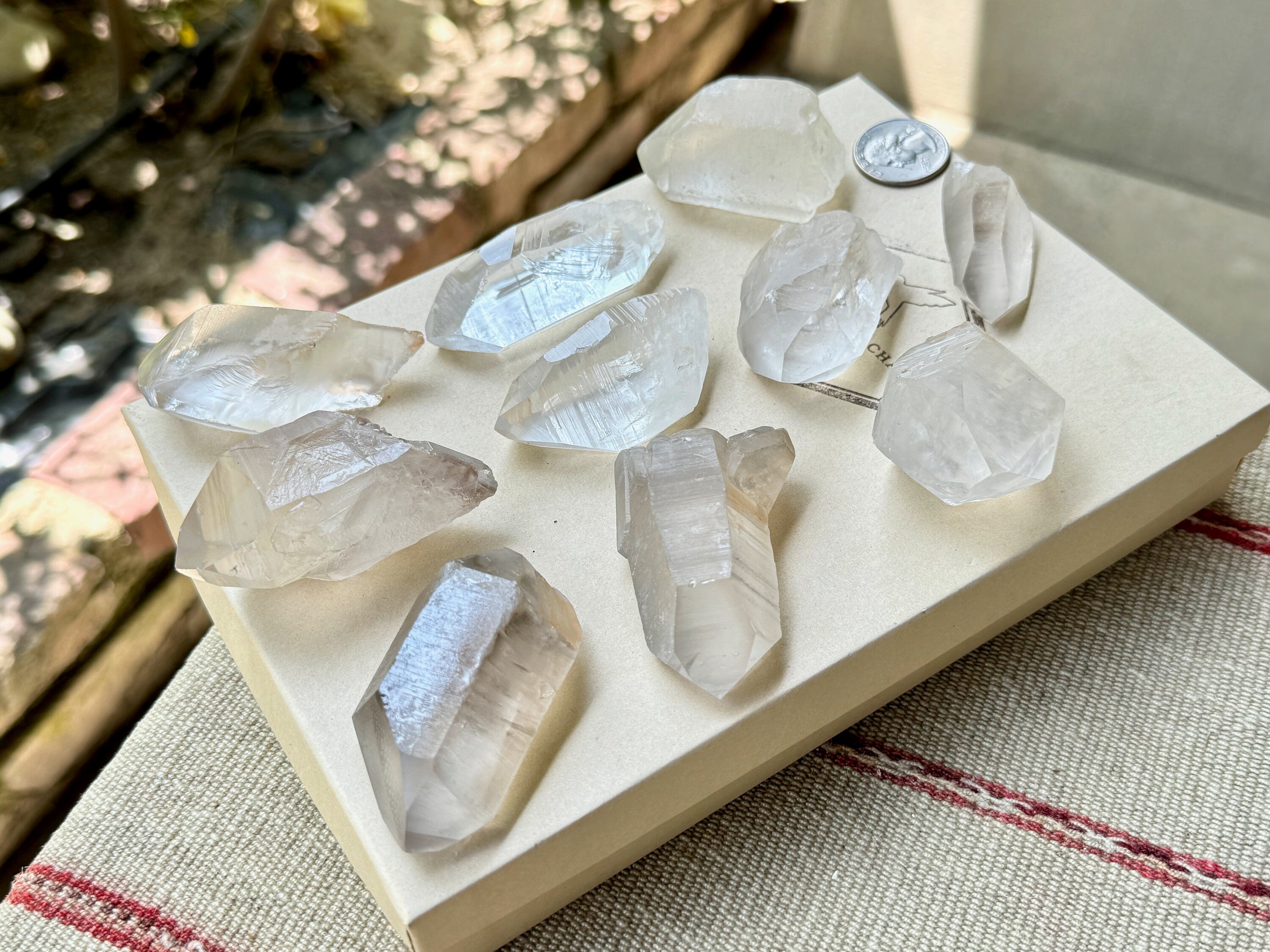 Clear and Smoky Lemurian Quartz Wholesale Lot with Double Terminations, 10 Pieces (517g), Mixed ...