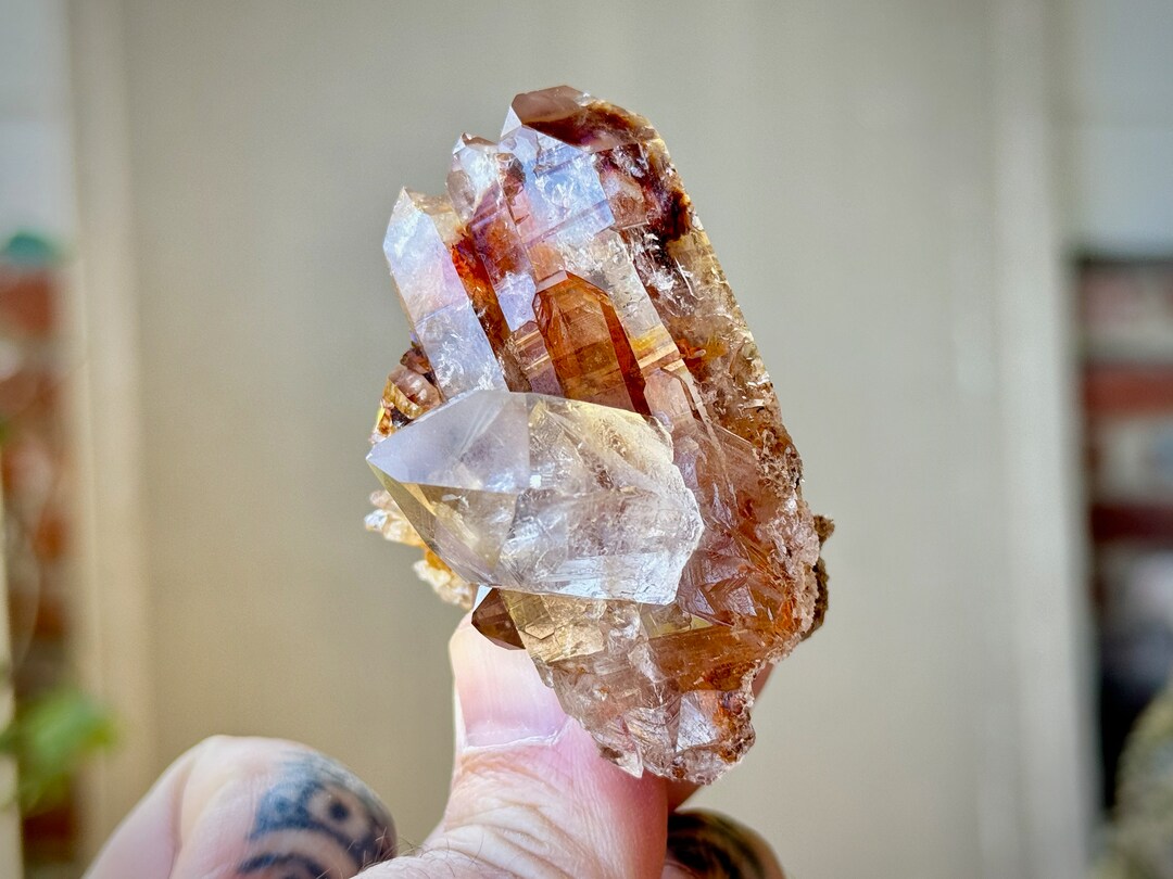Red Hematite Quartz Cluster With Vibrant Red Inclusions, Hand Selected ...