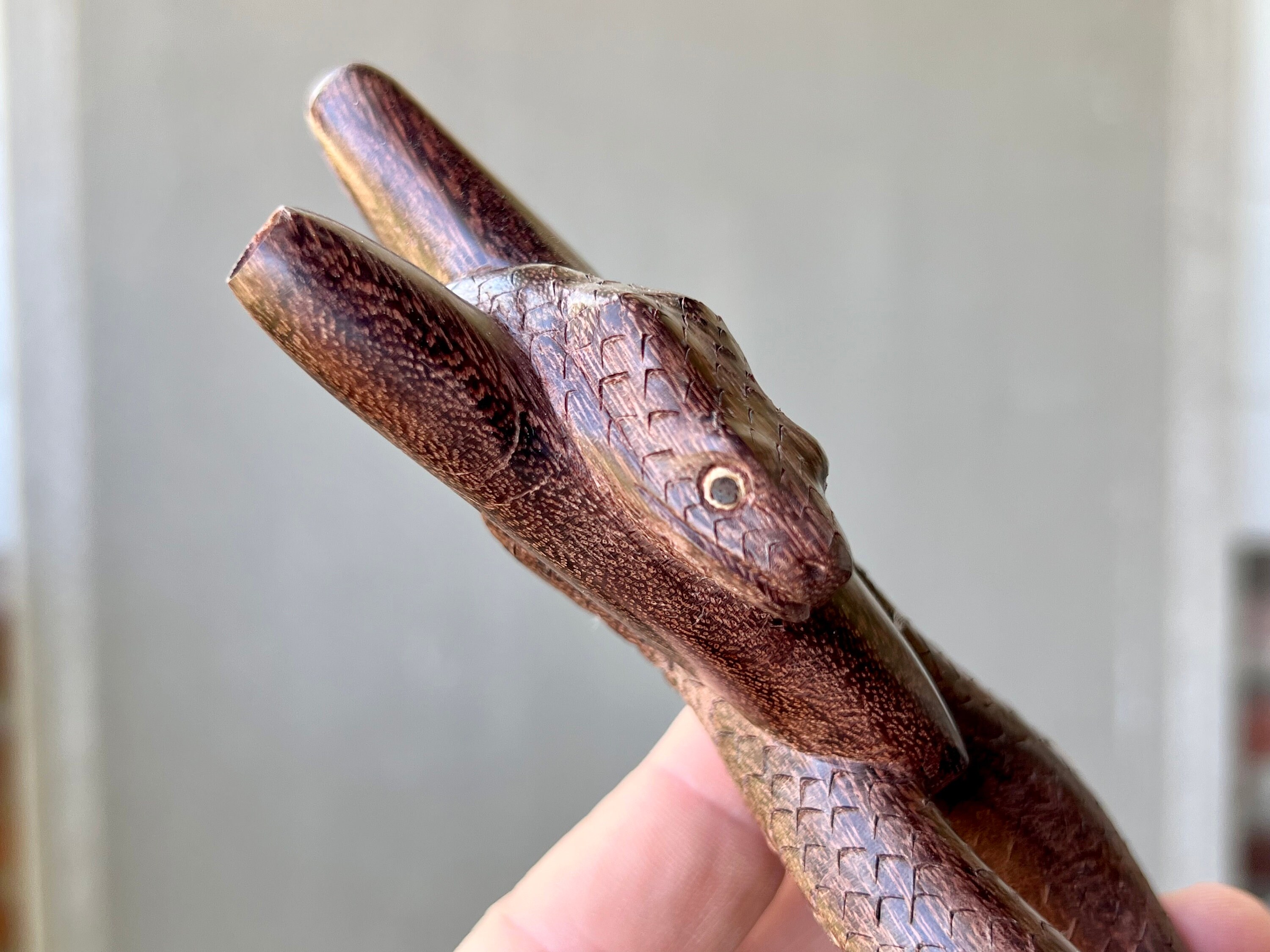 Serpent Kuripe, Solid Wood Single Block Snake Kuripe, Hand Carved ...