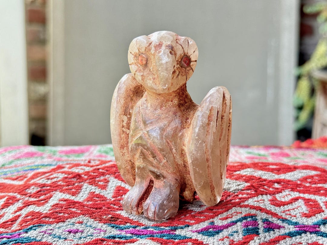 Incan Owl Figurine, Hand Carved From Native Andean Quartz in Peru's ...