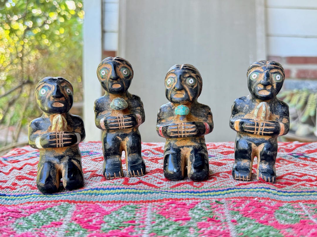 Pachamama Statue With Cactus and Mushroom, Hand-carved Obsidian Art by ...