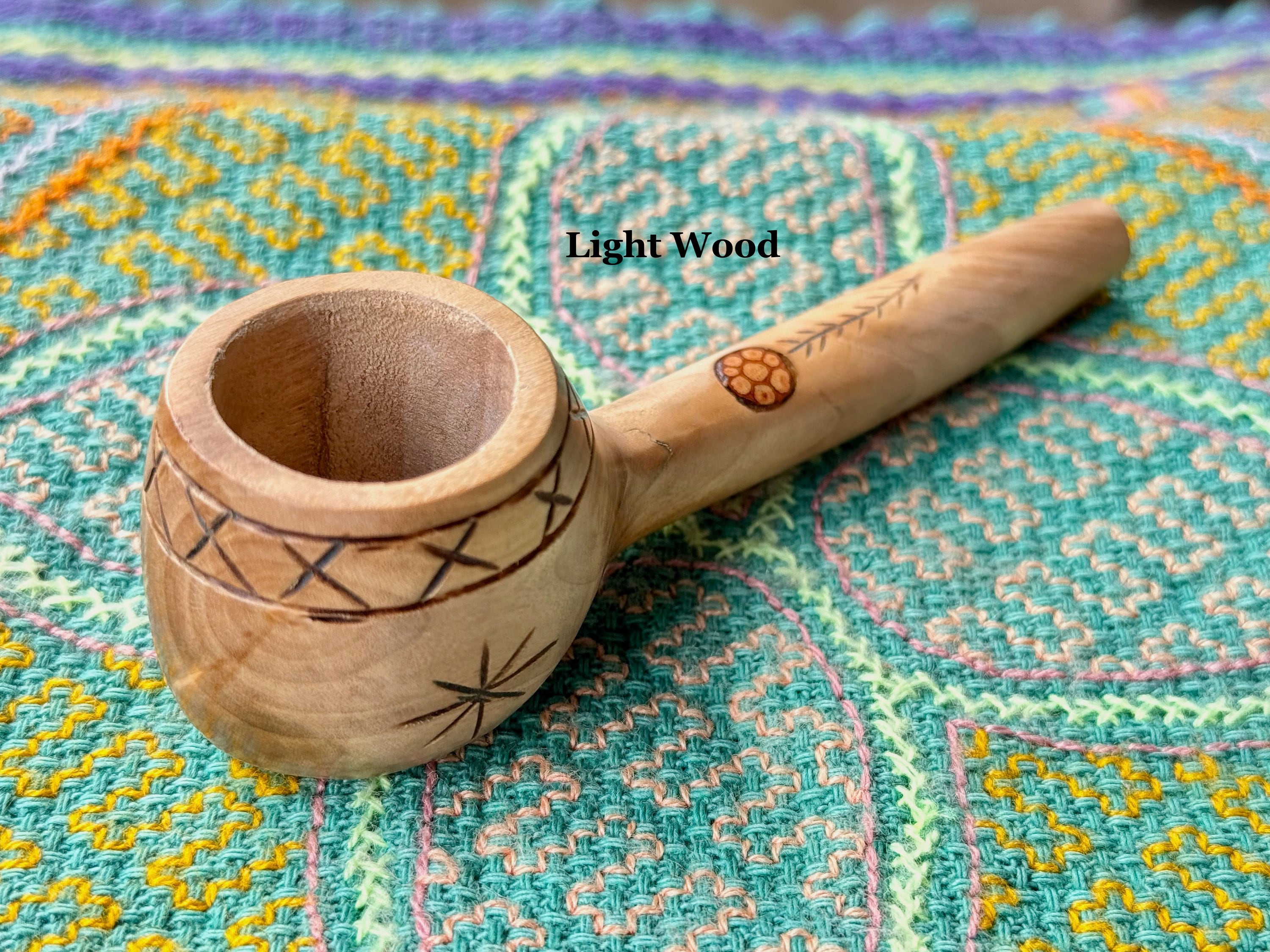 Ceremonial Mapacho Pipe with Floral Inlay, Your Choice of ONE ...