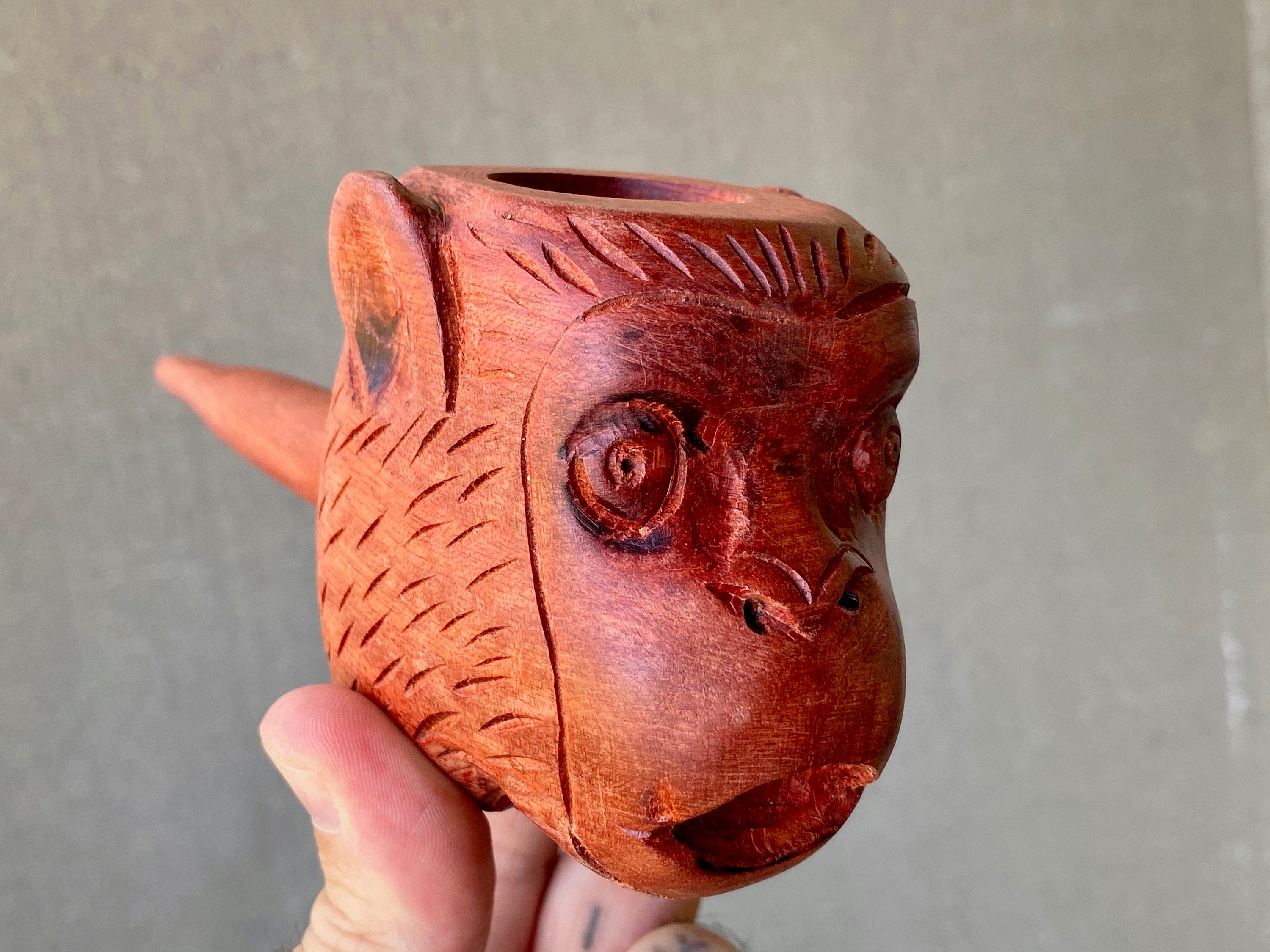 Monkey Pipe, Hand Carved Wooden Pipe for Shamanic Plant Medicine ...