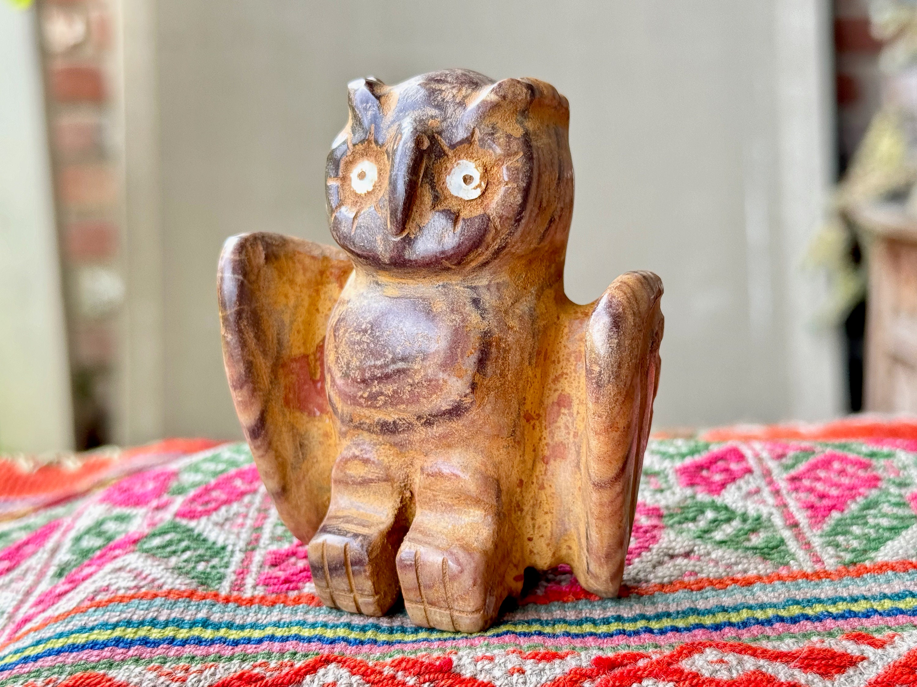 Incan Owl Totem by Peruvian Artist Ruben Layme, Andean Owl Statue ...
