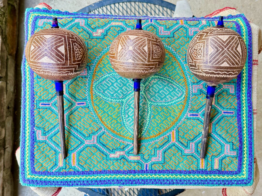 Shipibo Gourd Rattle From the Peruvian Amazon, Traditional Shaman ...