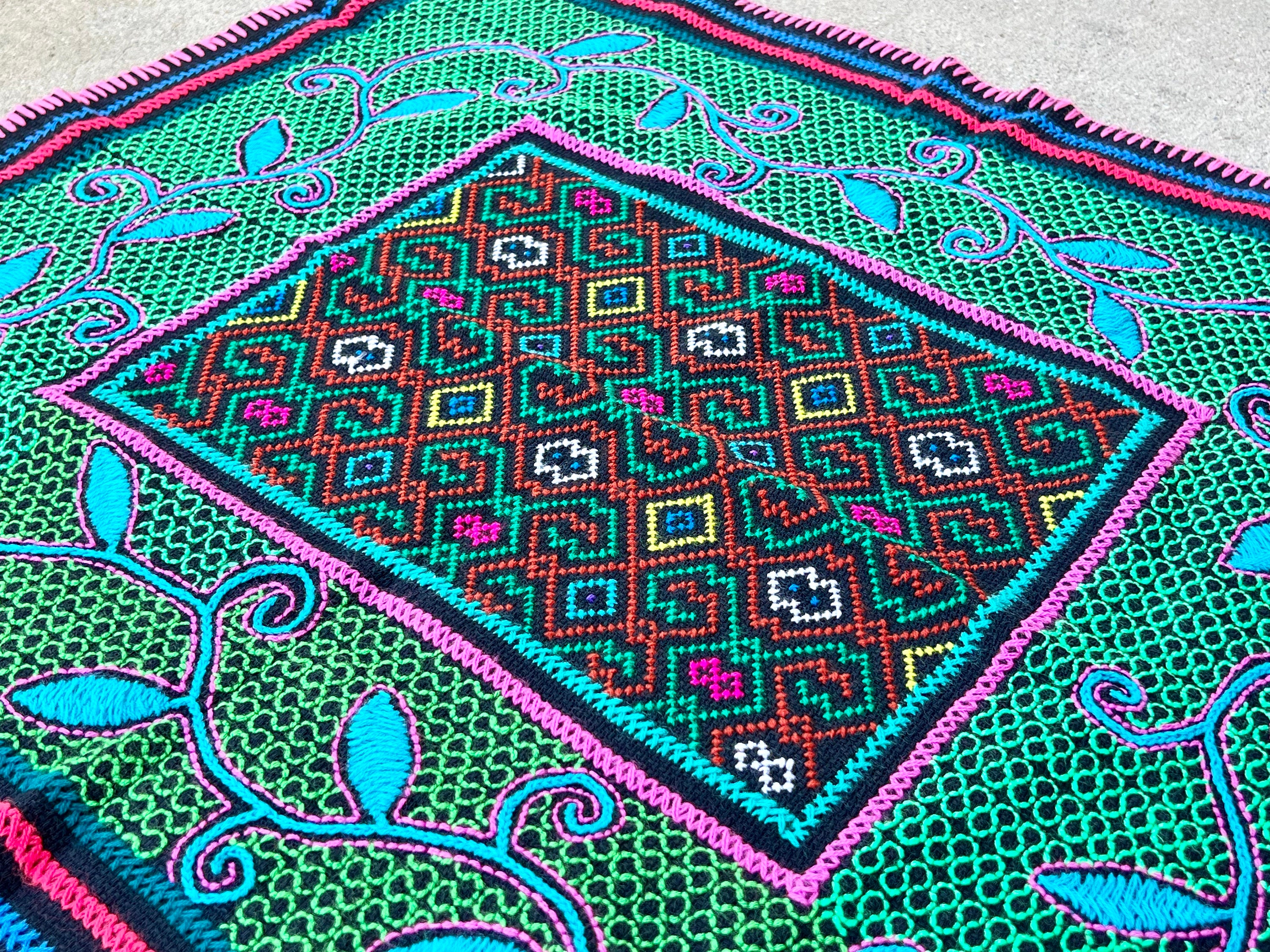 Shipibo Manta Cloth by Maestra Mathilde, Icaro for Chakapa Shakapa, 27 ...