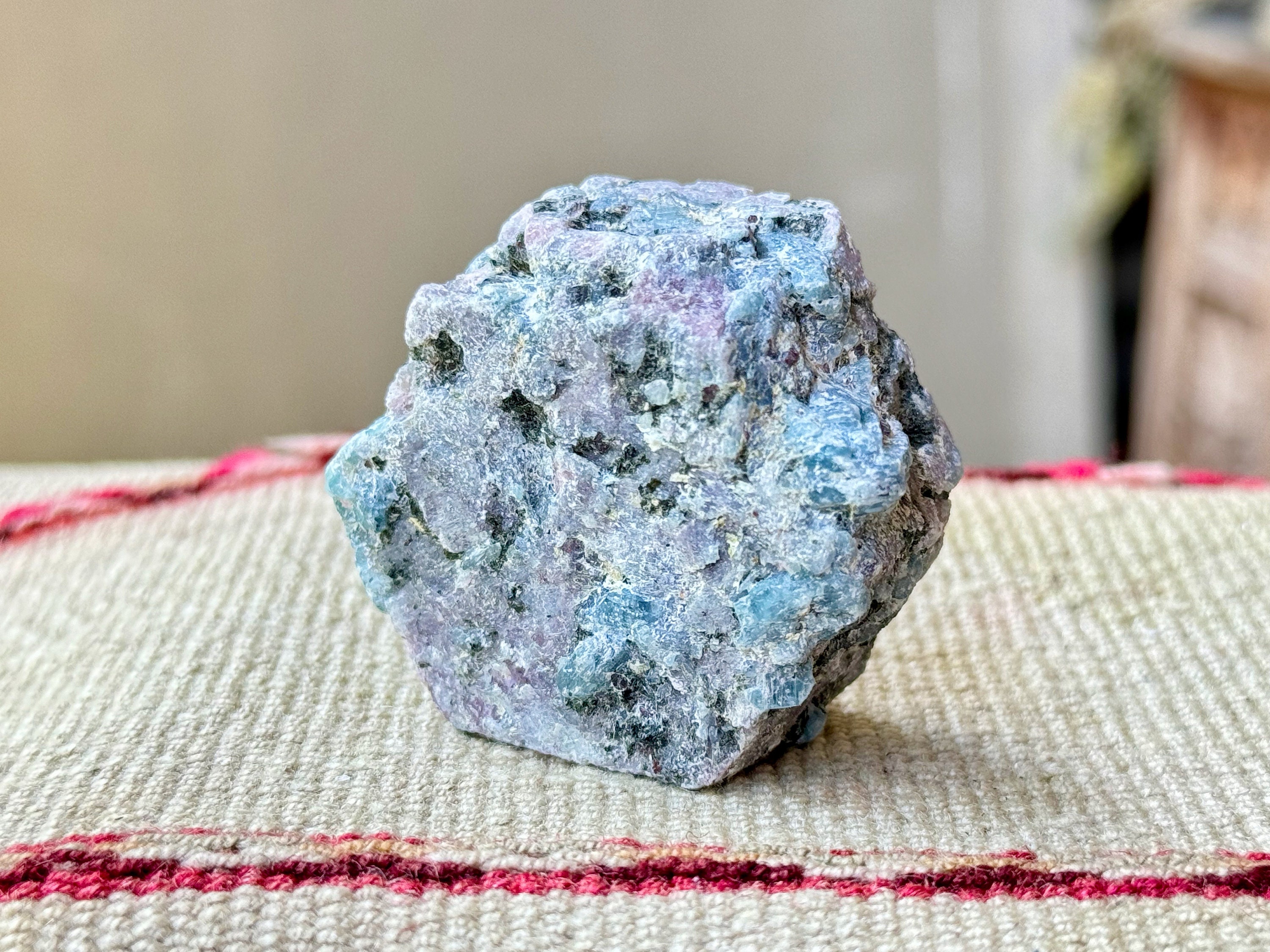 Ruby Corundum with Aquamarine Inclusion, Natural Raw Ruby, Kundalini ...