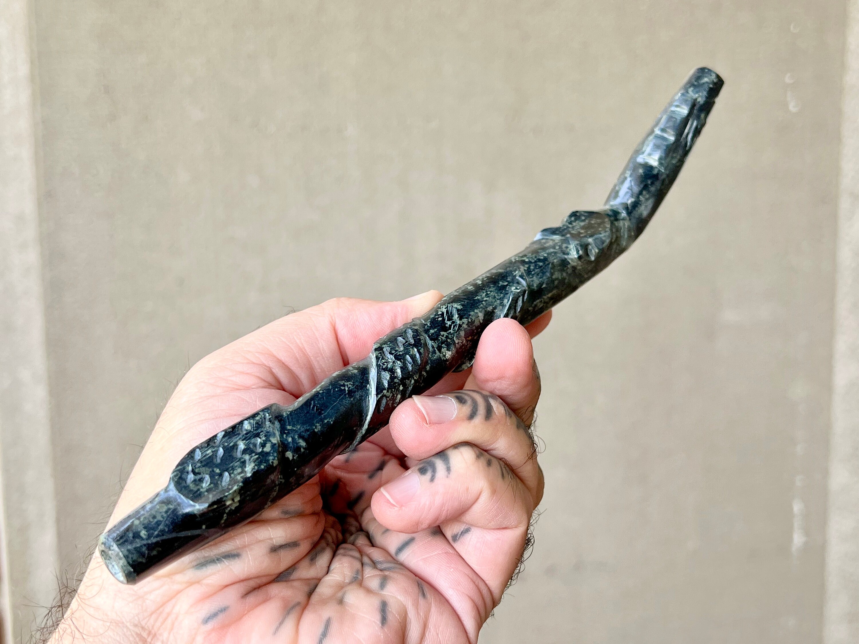 Serpent Tepi Pipe with Puma and Condor (Incan Trilogy), Carved Stone ...