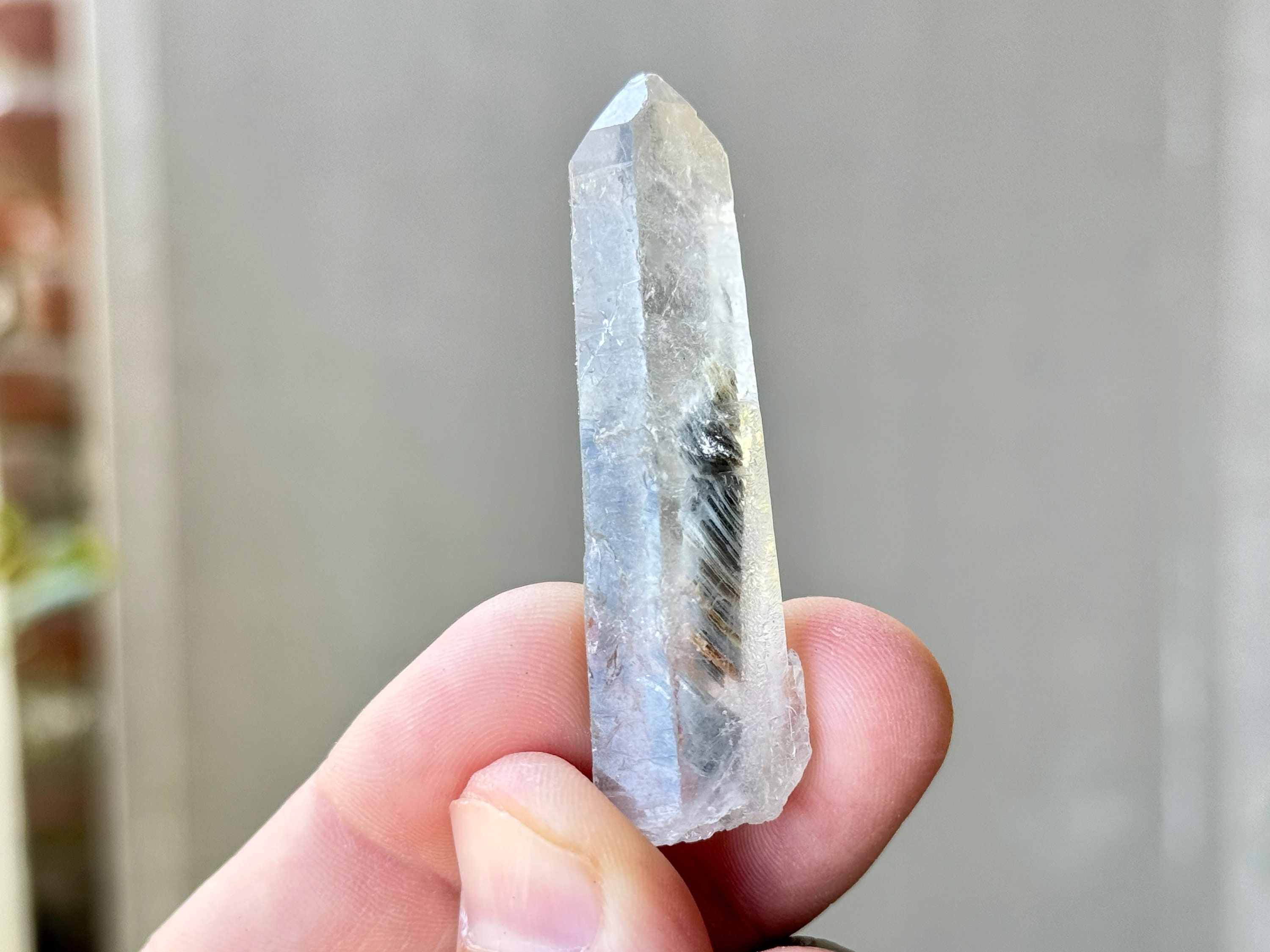 Blue Candle Phantom Quartz with Unusual Dark Blue Gray Inclusion, New ...