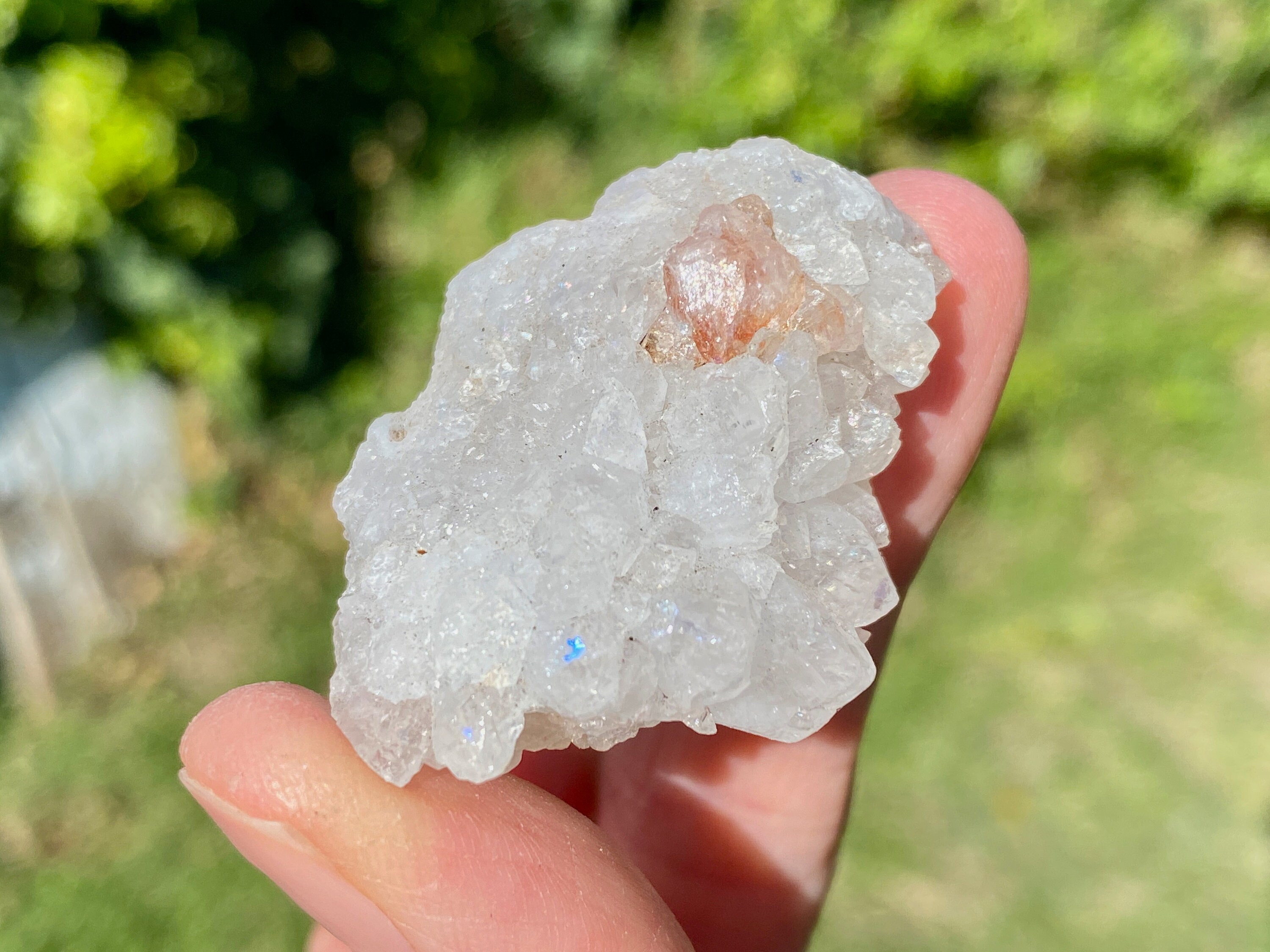 Iris Quartz Crystal Cluster with Rhodium, Rainbow Quartz, Aurora Quartz ...