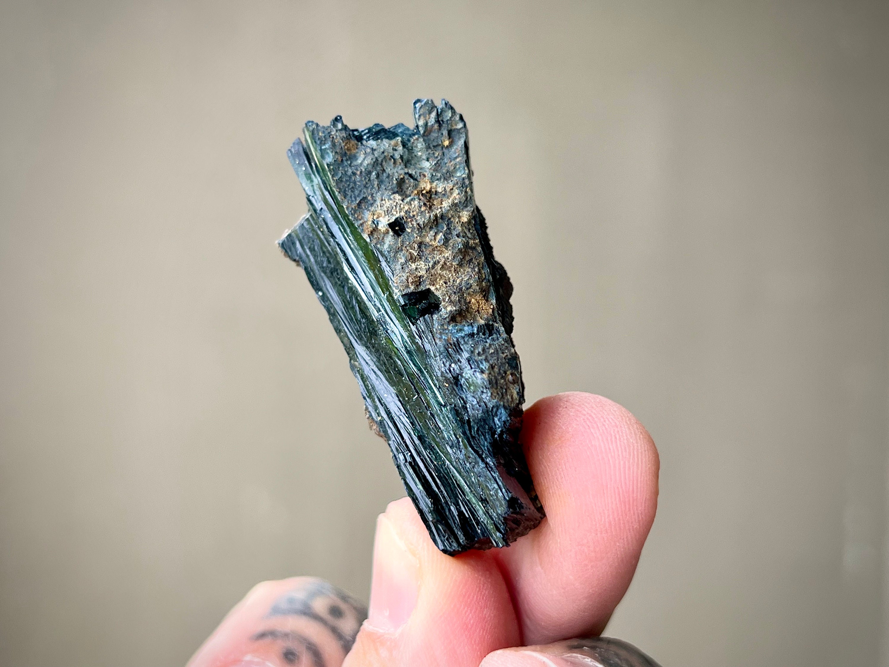 Brazilian Vivianite Crystal, 21g, 2, New Find, Beautiful Deep Green Hue ...