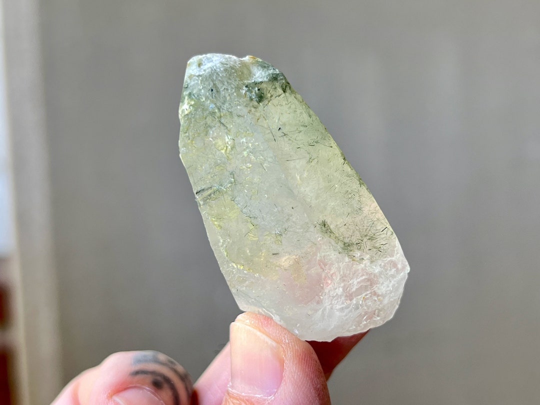 Green Chlorite Quartz With Actinolite Needle Inclusions, New Find ...