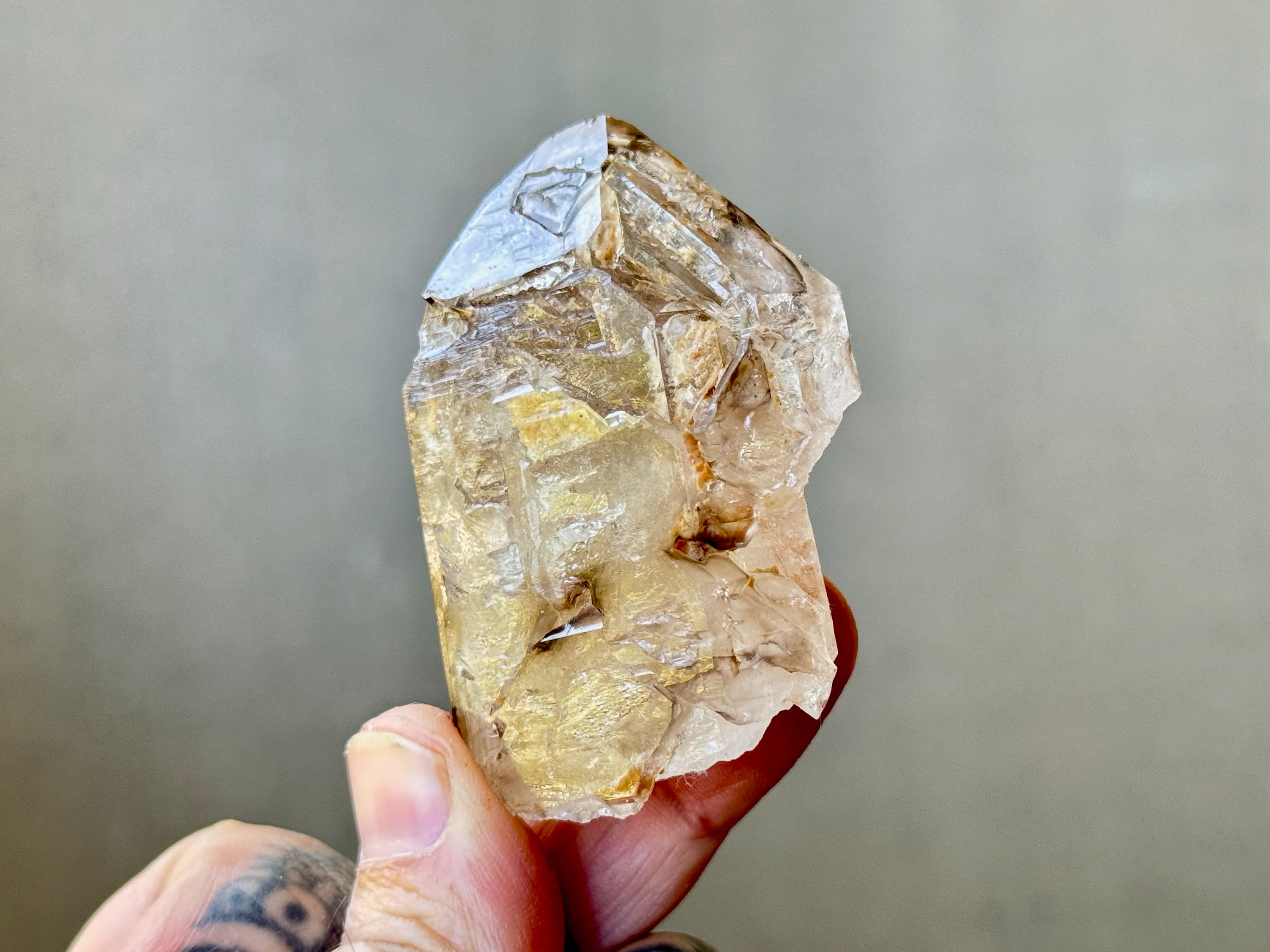 Elestial Smoky Quartz with Plate Like Formation and Etched Surfaces ...