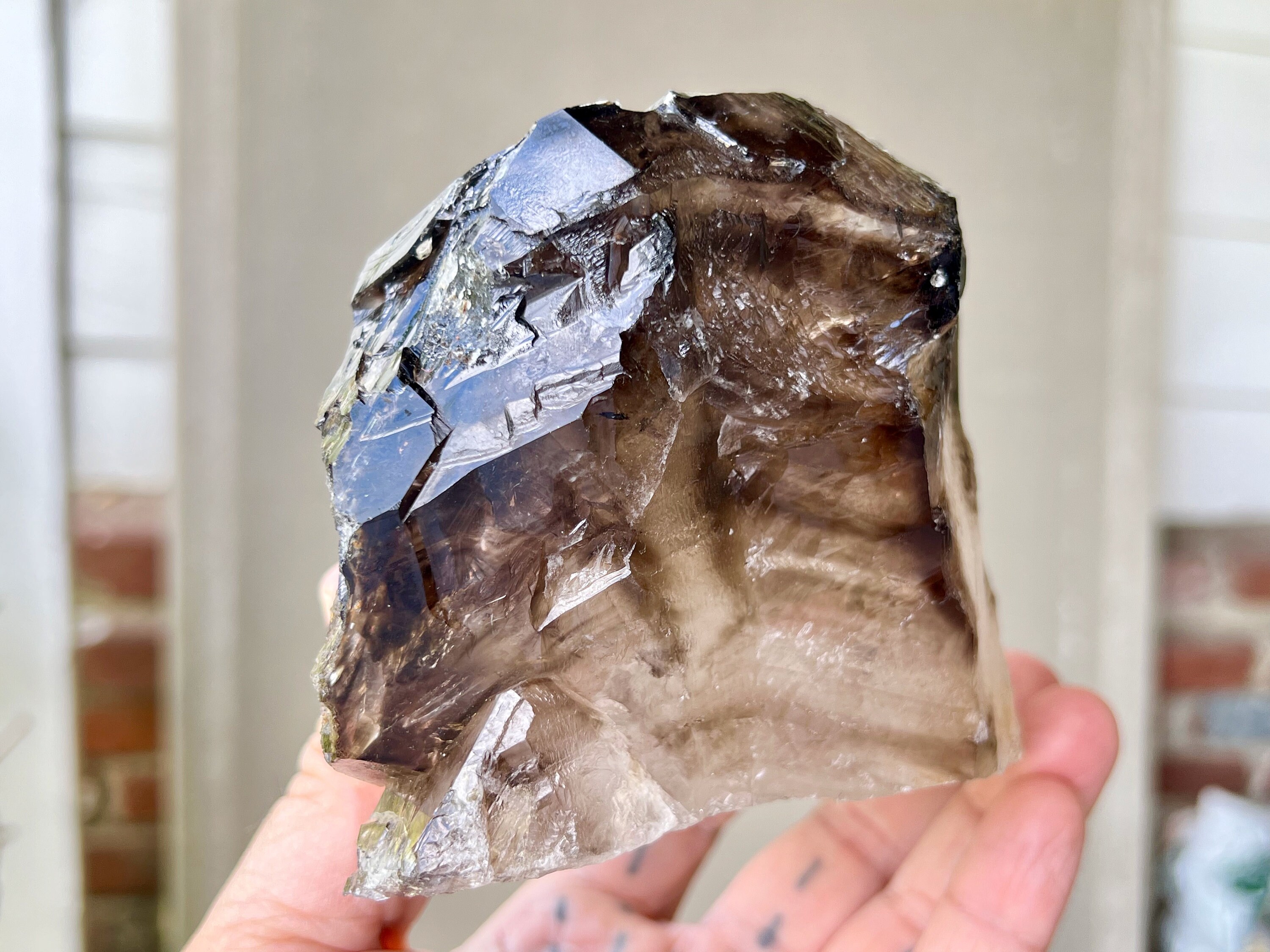 Elestial Smoky Jacare Quartz with Beautiful Etched Textures, Large Self ...