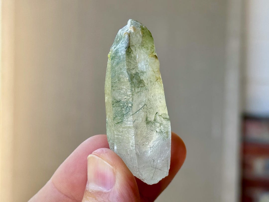 Green Chlorite Quartz With Rare Actinolite Inclusions, 43g, New Find ...