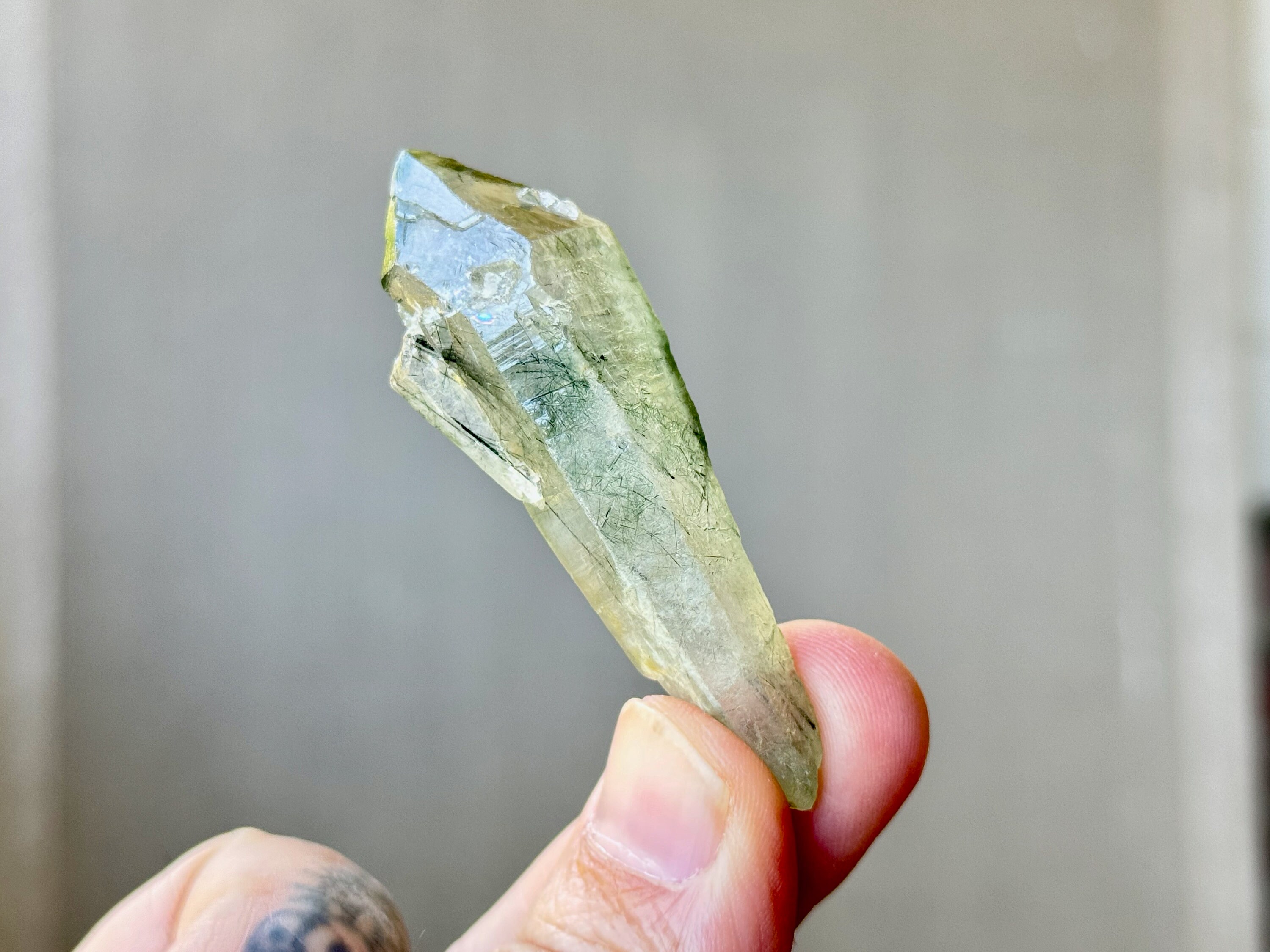 Green Chlorite Quartz with Rare Actinolite Needle Inclusions, New Find ...
