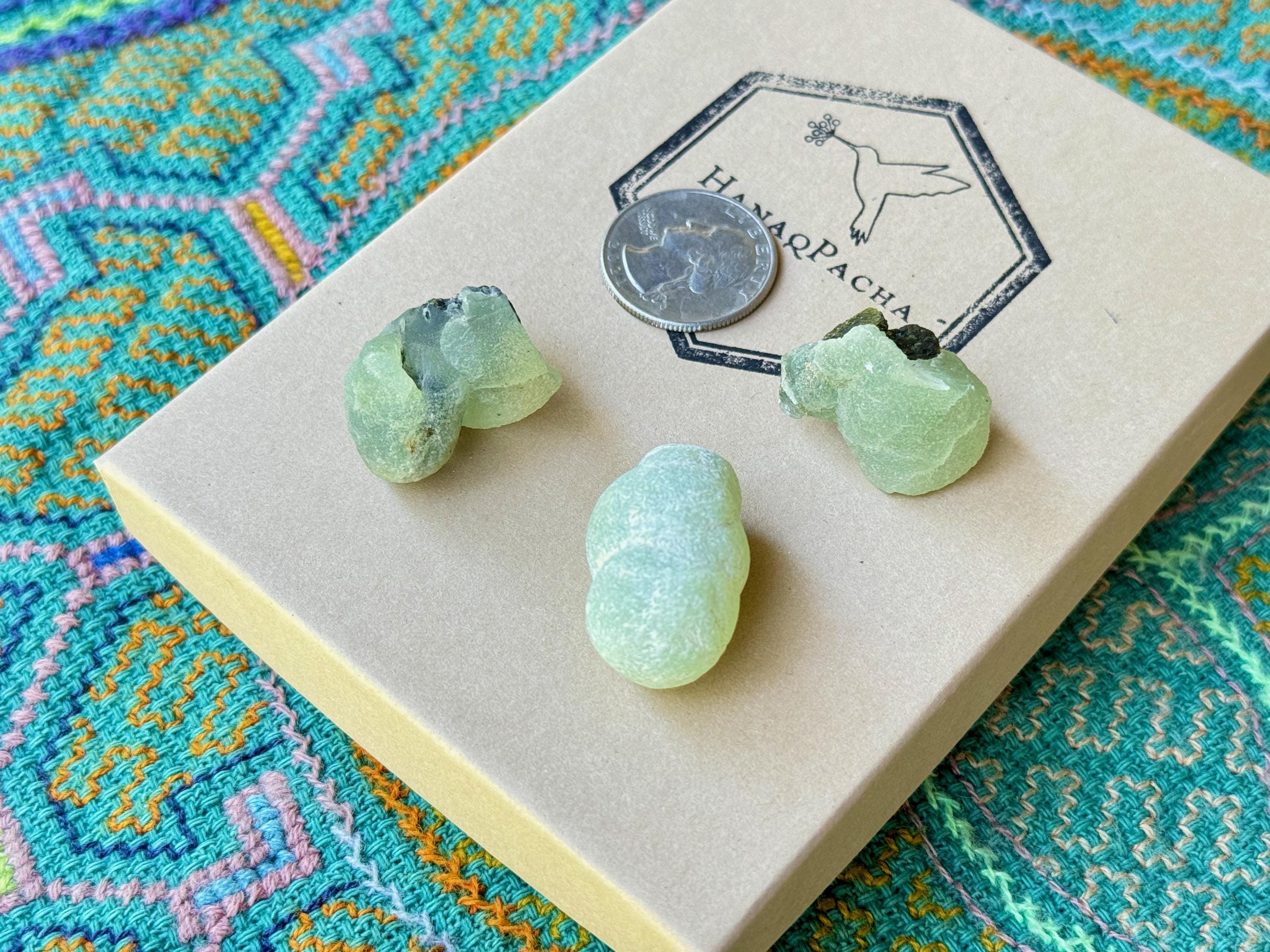 Prehnite Crystal Lot, 3 Pieces, Natural Botryoidal Formations with ...