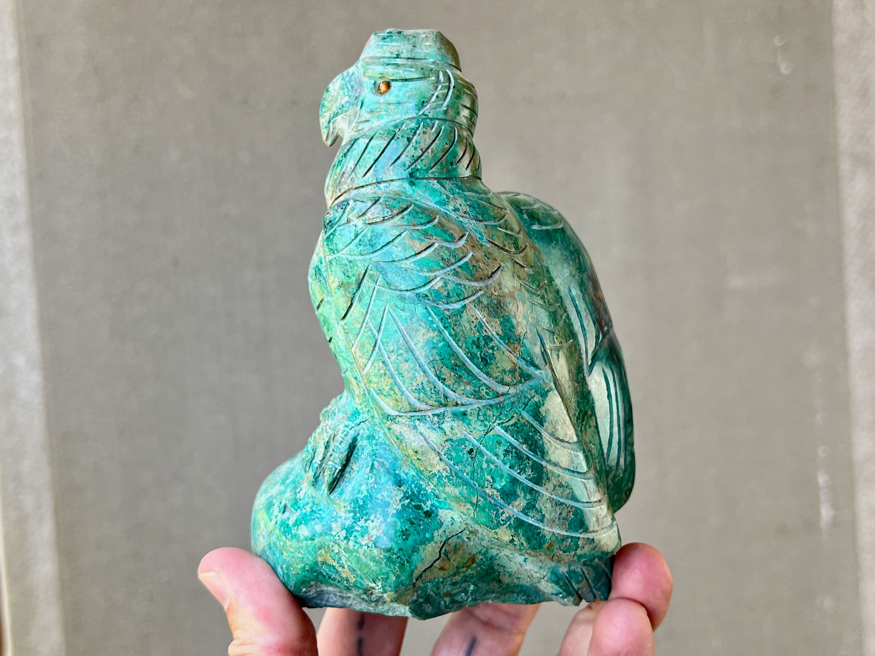 Incan Condor Statue by Peruvian Artist Ozwaldo Perez, Condor Totem Hand ...