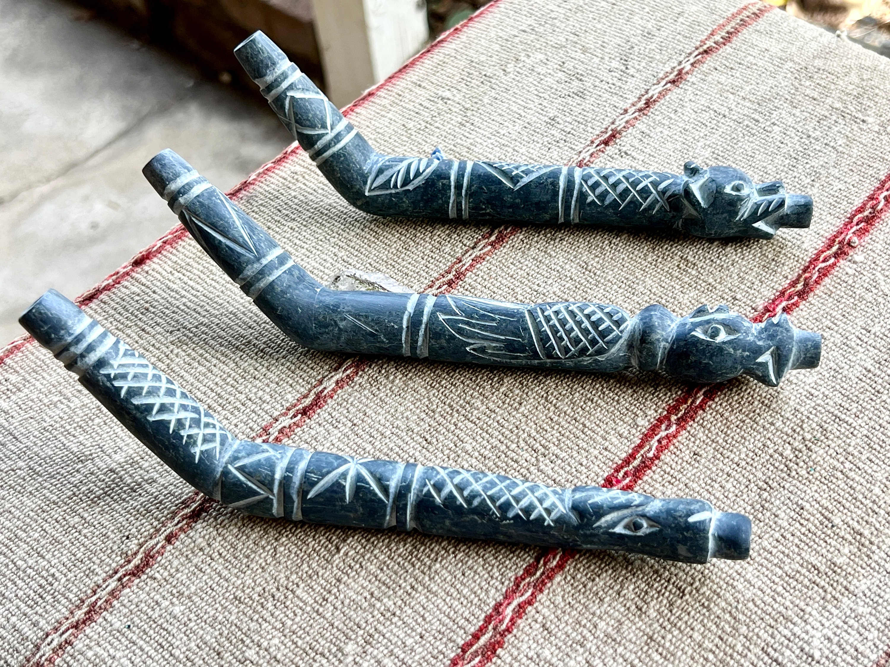 Andean Tepi Pipe, Carved Stone Tepi, Your Choice of Serpent, Condor or ...