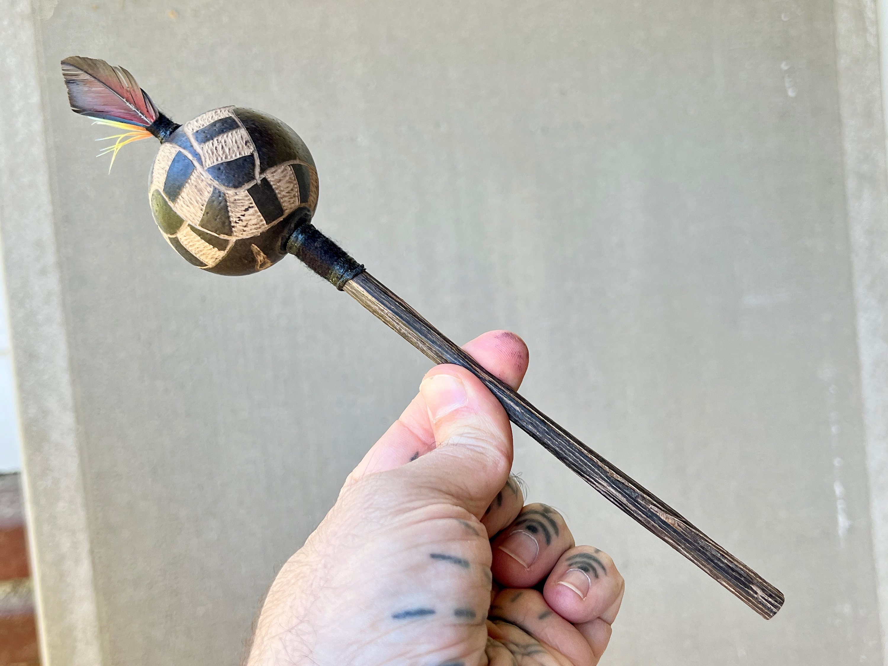 Shaman Rattle, Traditional Shipibo Rattle for Shamanic Plant Medicine ...