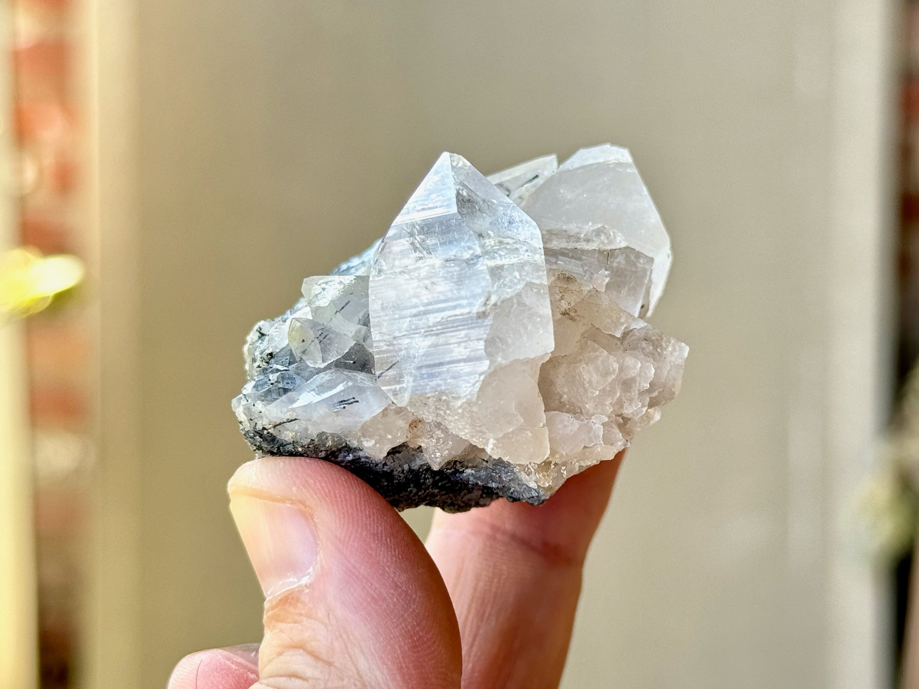 Black Samadhi Quartz Cluster with Black Tourmaline, Himalayan Quartz ...