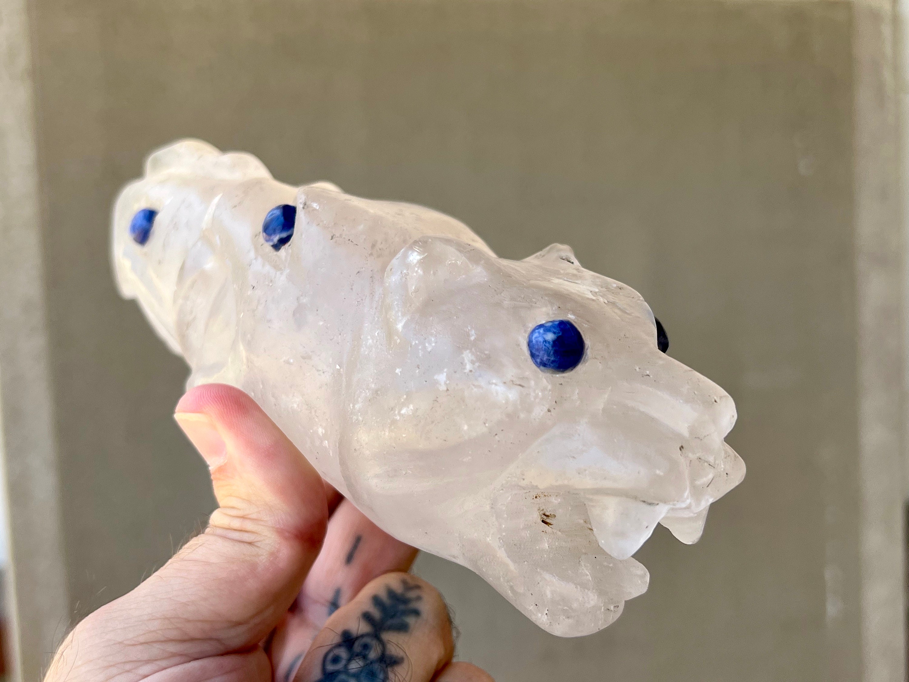 Incan Trilogy Crystal by Peruvian Artist Arturo Huarhua, Carved Quartz ...