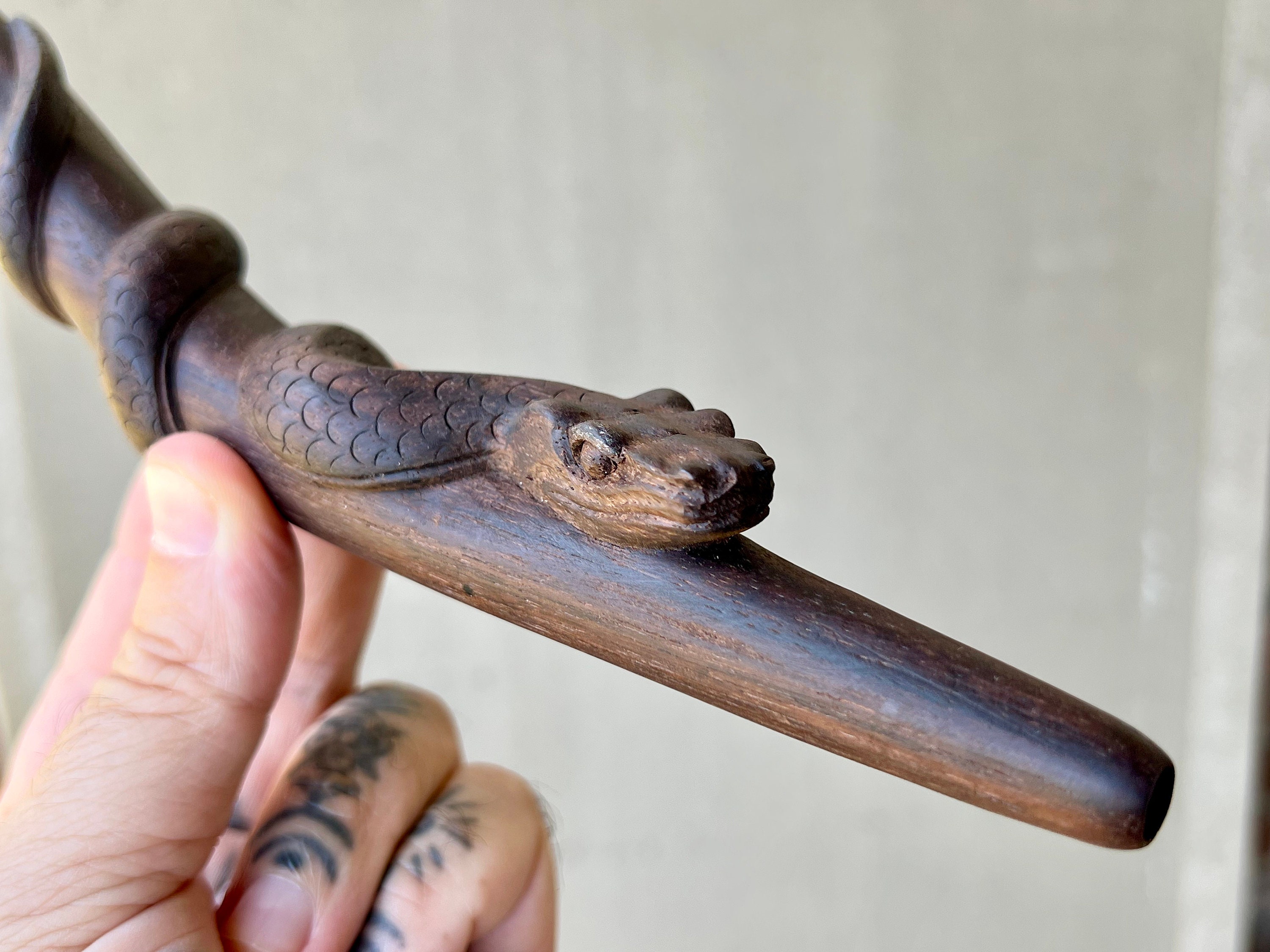 Tepi Pipe, Solid Wood Snake Tepi, Single Block Tepi, Hand Carved ...